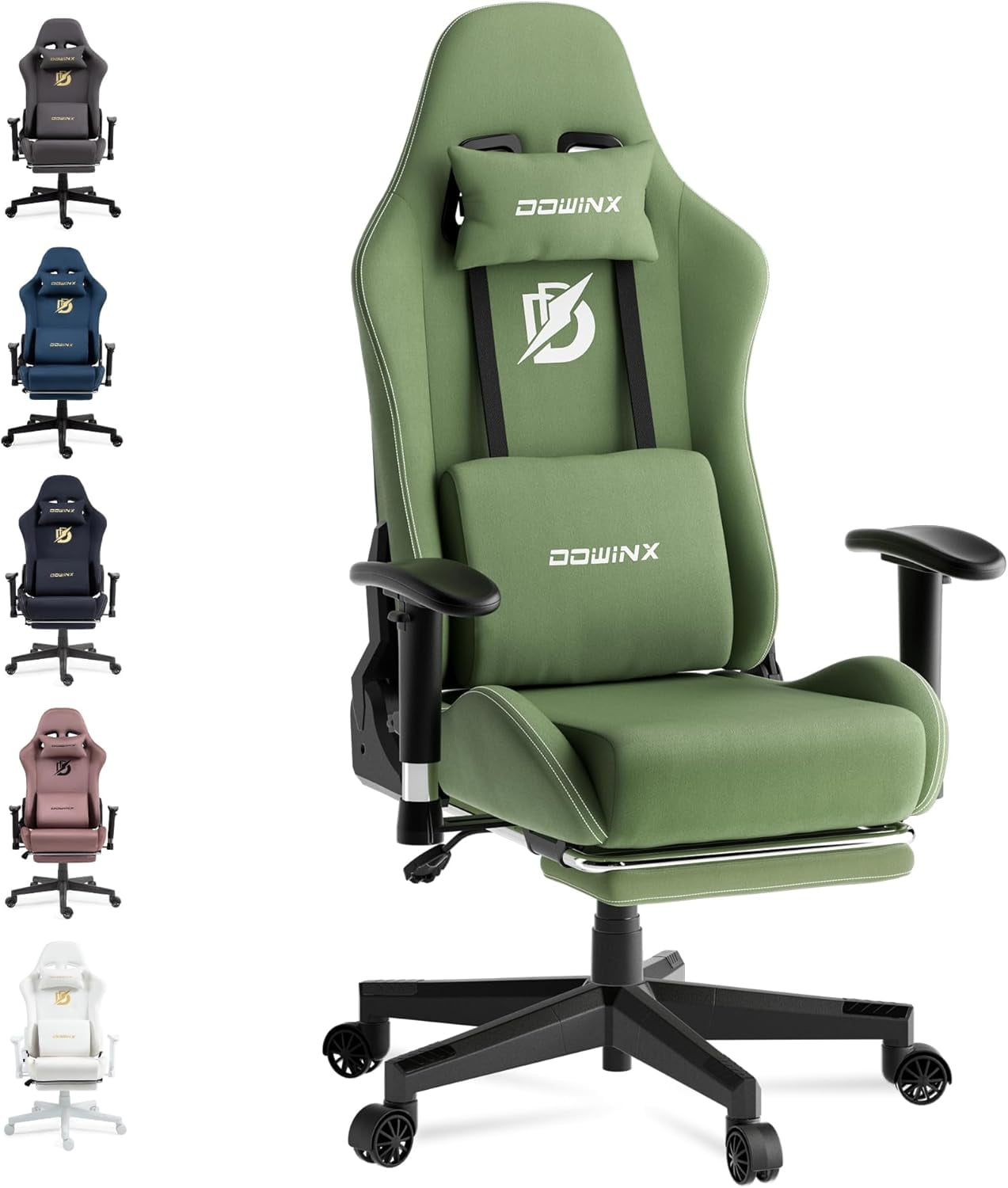 Dowinx Gaming Chair with Massage Lumbar Support, Breathable Fabric ...