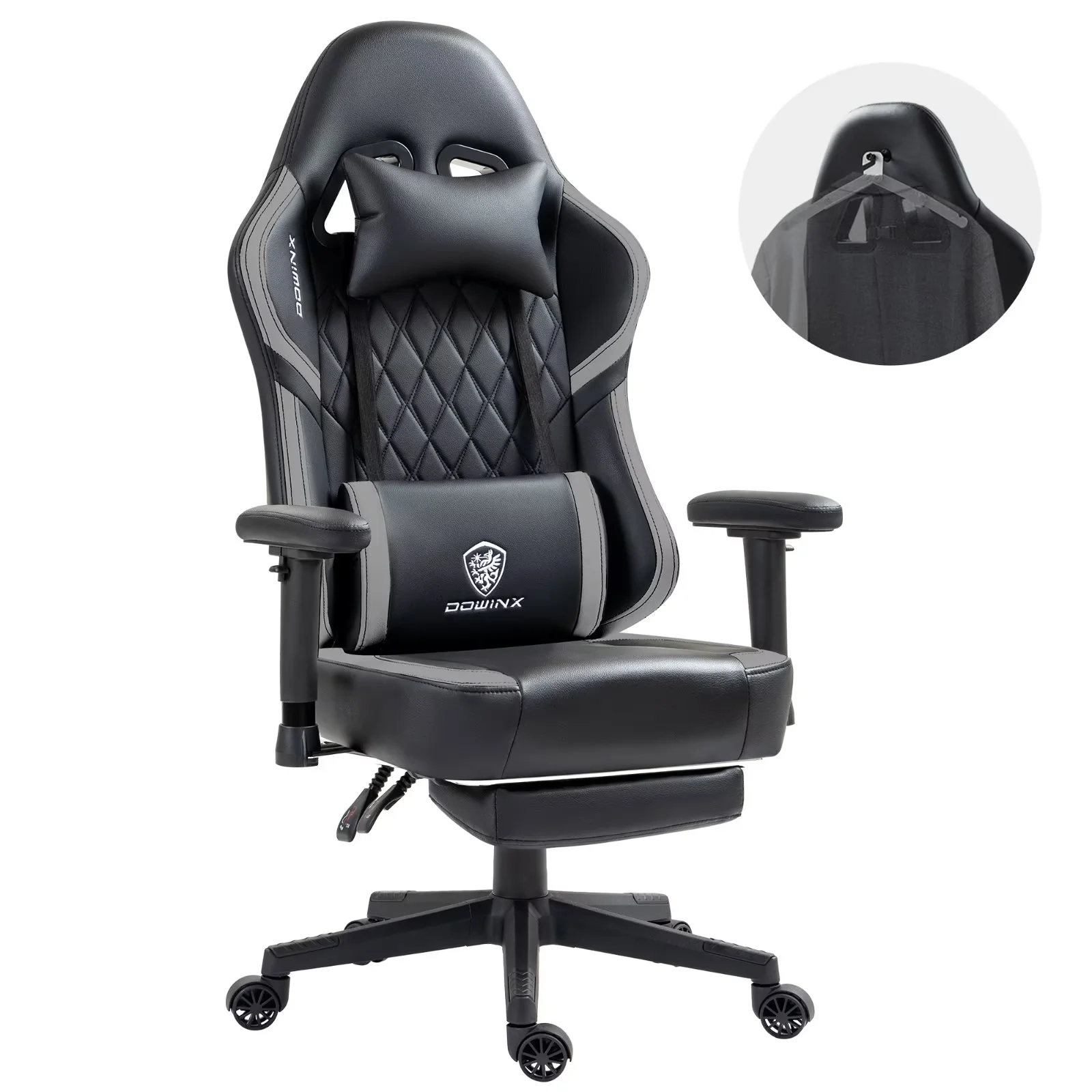 Dowinx Gaming Chair with Pocket Spring Cushion, Massage Gamer Chair ...