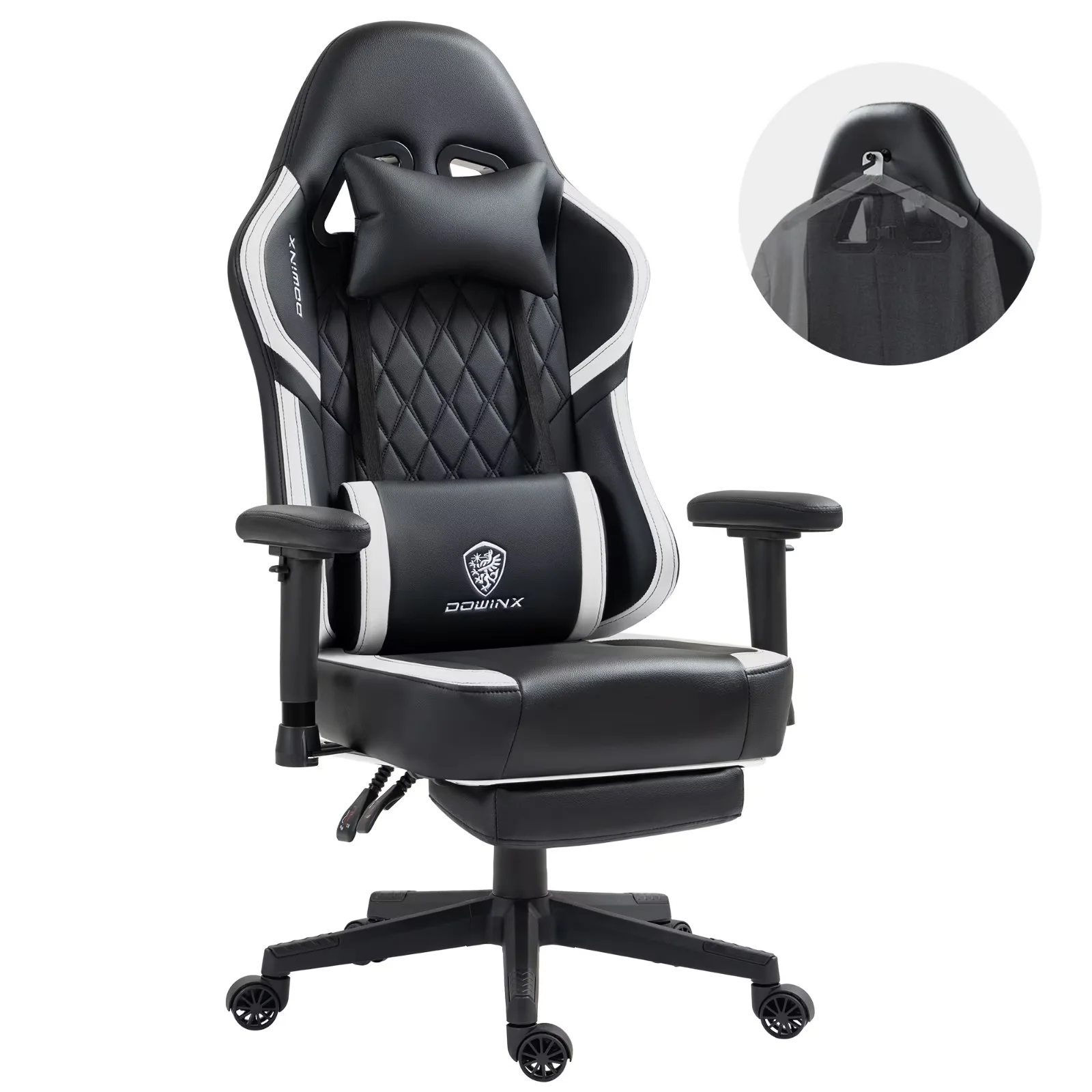 Dowinx Gaming Chair with Pocket Spring Cushion, Massage Gamer Chair ...