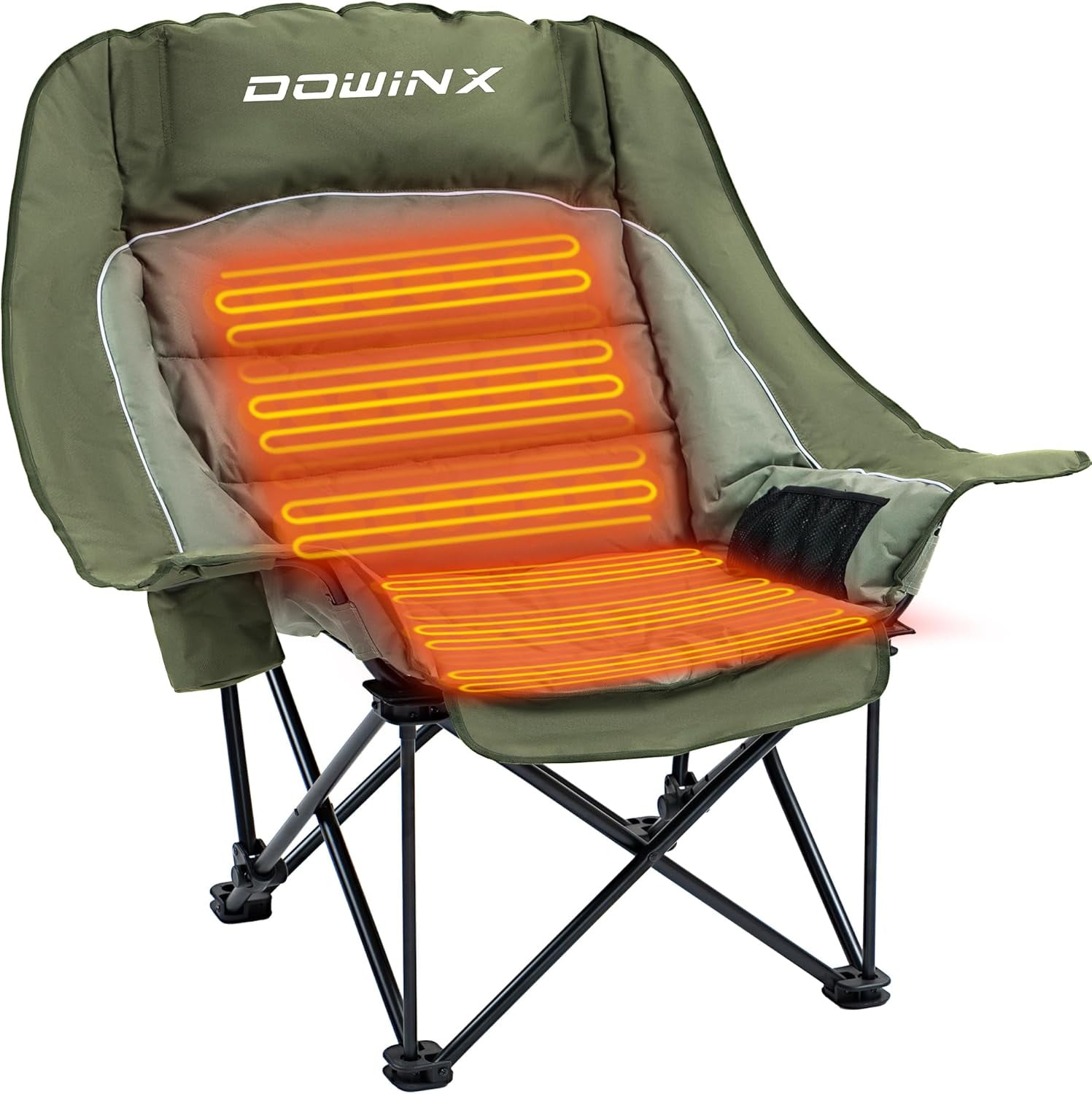 Dowinx Heated Camping Chair for Adults - Oversized Extra Large Folding ...
