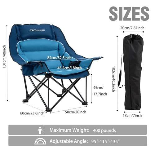 Dowinx Oversized Extra Large Camping Chair for Adults, Lawn Chairs ...