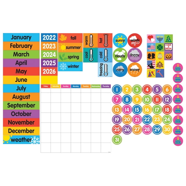 Dowling Magnets Giant Magnetic Calendar Set, 94 Pieces - Walmart.com