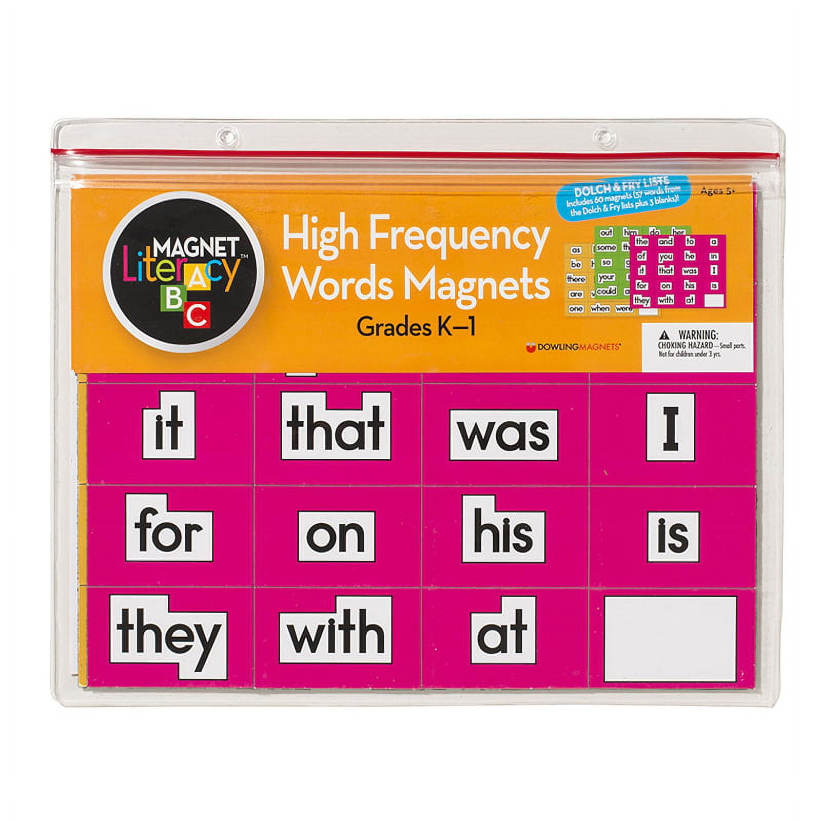 Dowling Magnets DO-733000 Magnet Literacy High Frequency Word- Magnets ...