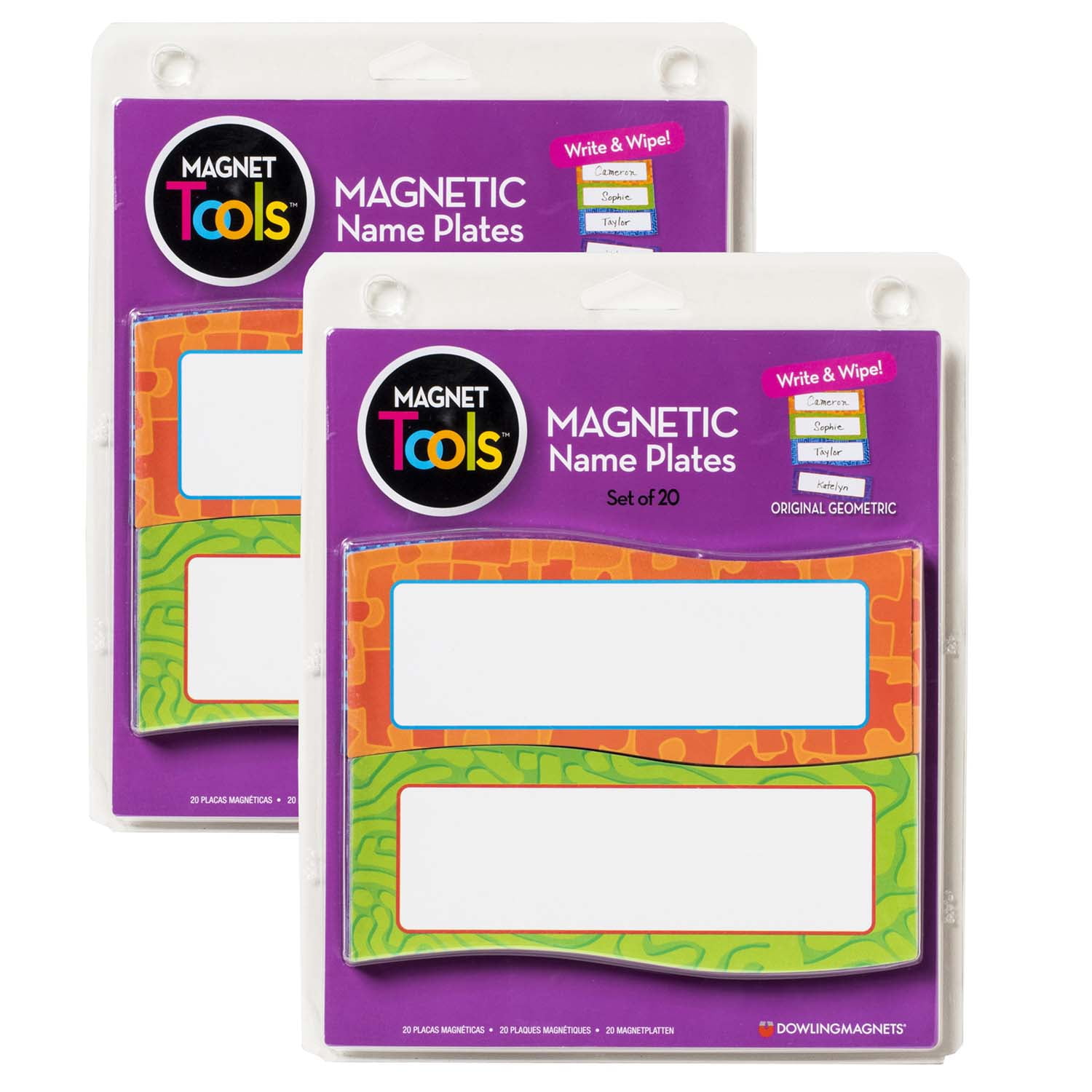 Dowling Magnets Magnetic Name Plates, 20 Per Pack, 2 Packs - Walmart.com