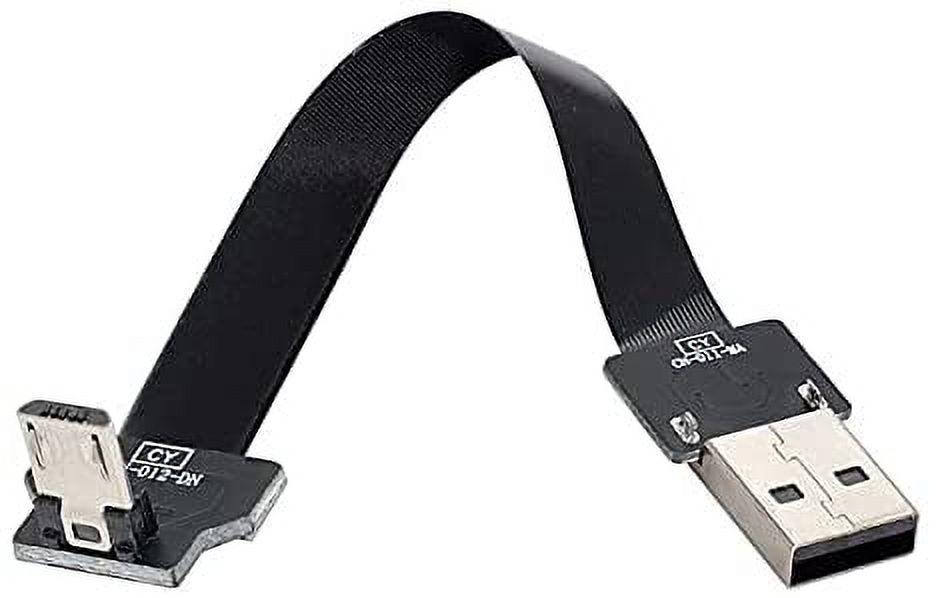 Down Ang USB 2.0 Type-A Male to Micro USB 5Pin Male Data Flat Slim FPC ...