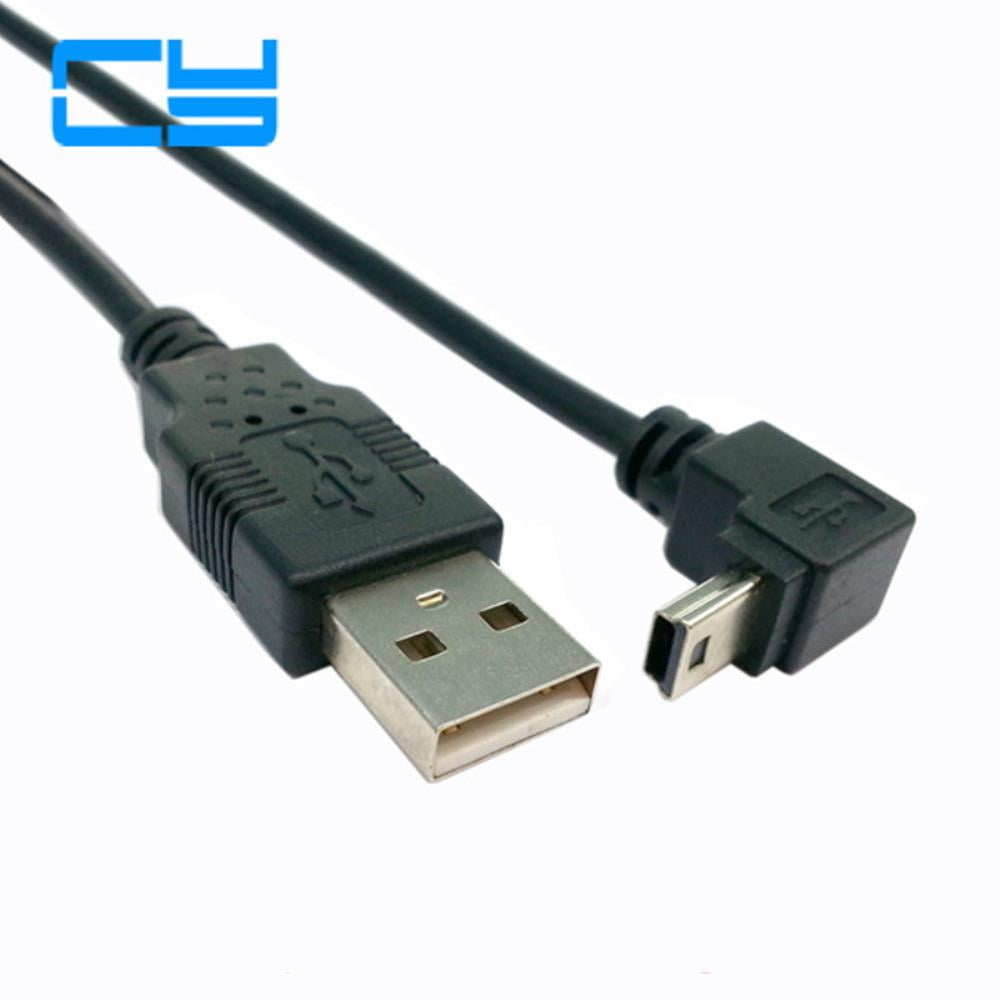Down Angled 90 degree Mini USB 2.0 B type 5Pin Male to USB male data ...