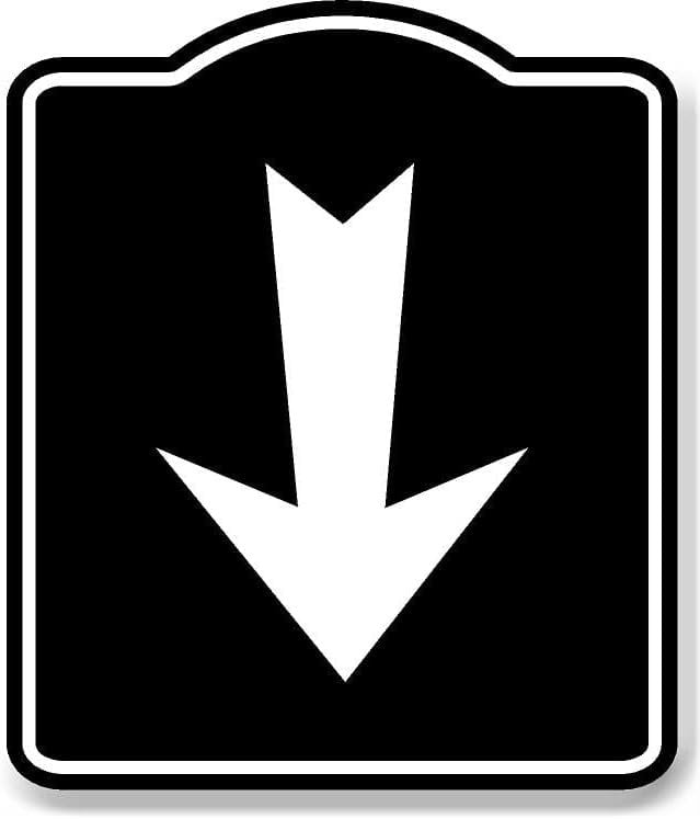 Down Arrow Directional BLACK Aluminum Composite Sign, 15"x18" - Walmart.com