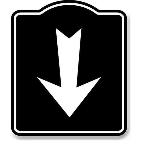 Down Arrow Directional BLACK Aluminum Composite Sign, 8.5"x10 ...