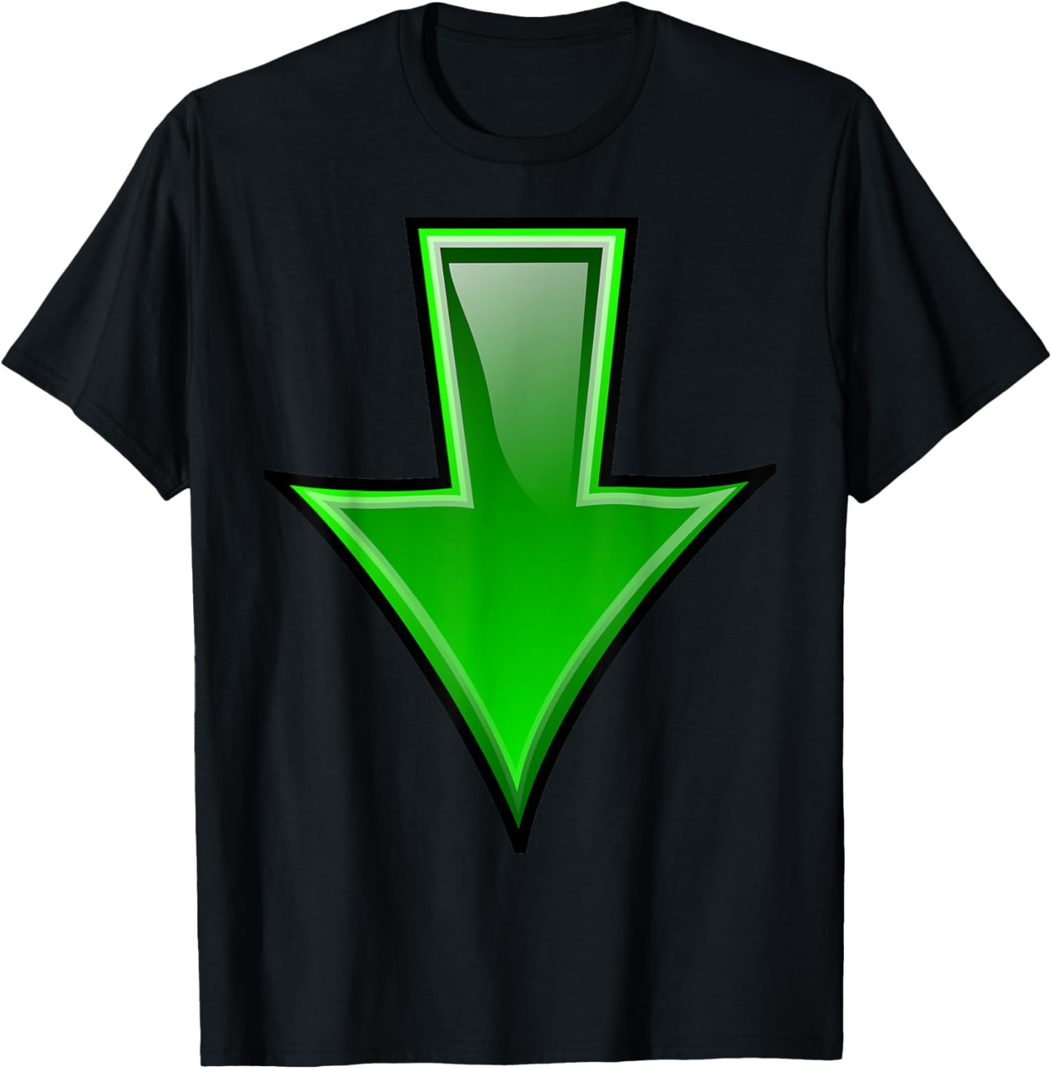 Down Arrow Pointing Down T-Shirt men and women can wear, black, white ...