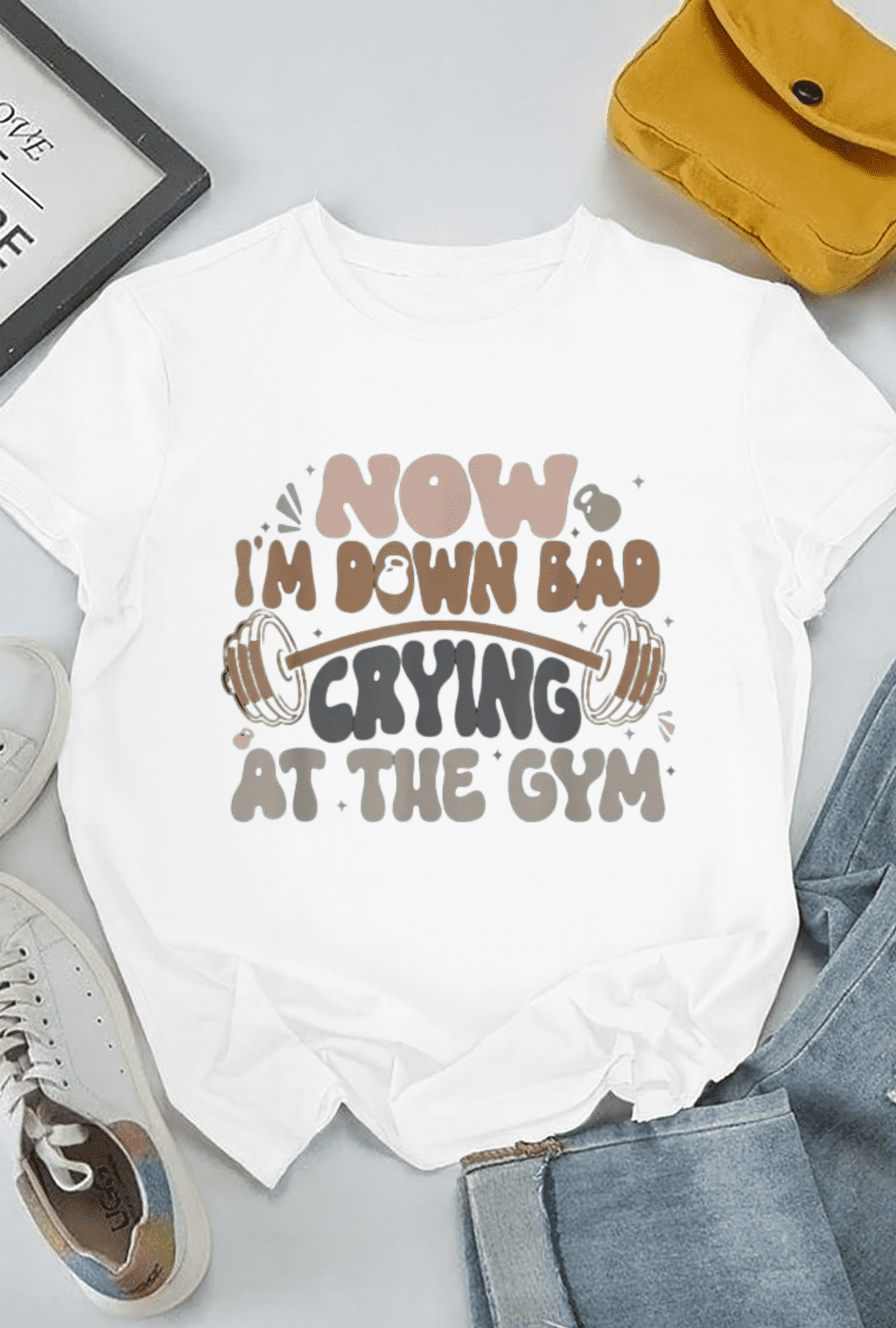 Down Bad Crying At The Gym Funny Sarcastic Saying up to Size 5XL Unisex ...