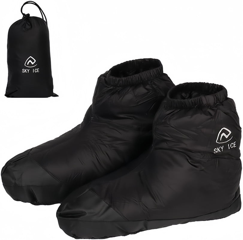 Down Booties Warm Socks Waterproof Down Slipper Boots Lightweight Down ...