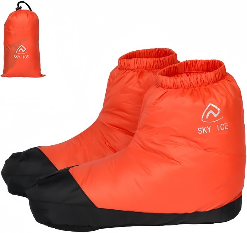 Down Booties Warm Socks Waterproof Down Slipper Boots Lightweight Down ...