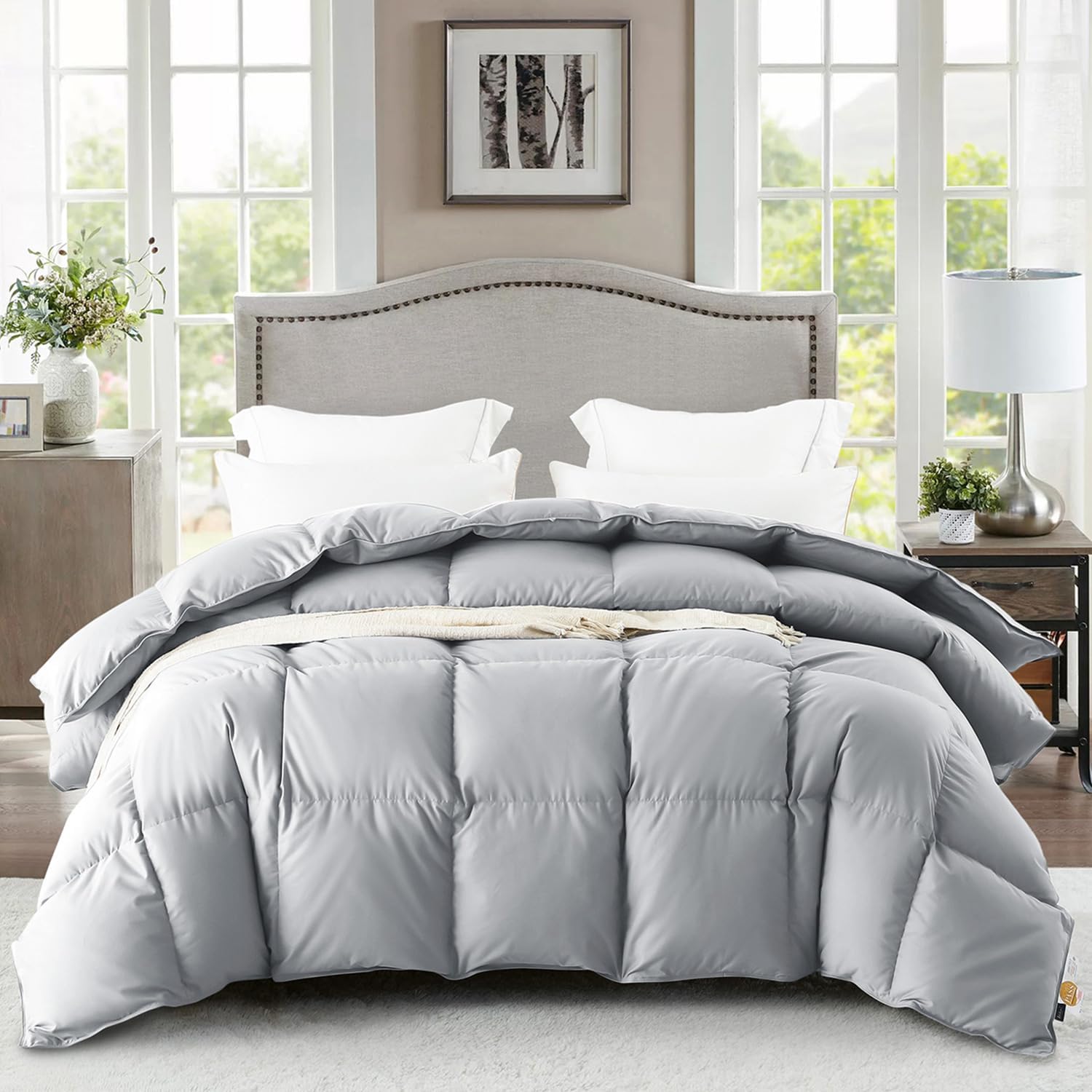 Down Comforter Queen Size, All Season Soft and Fluffy Duvet Insert, 50% ...