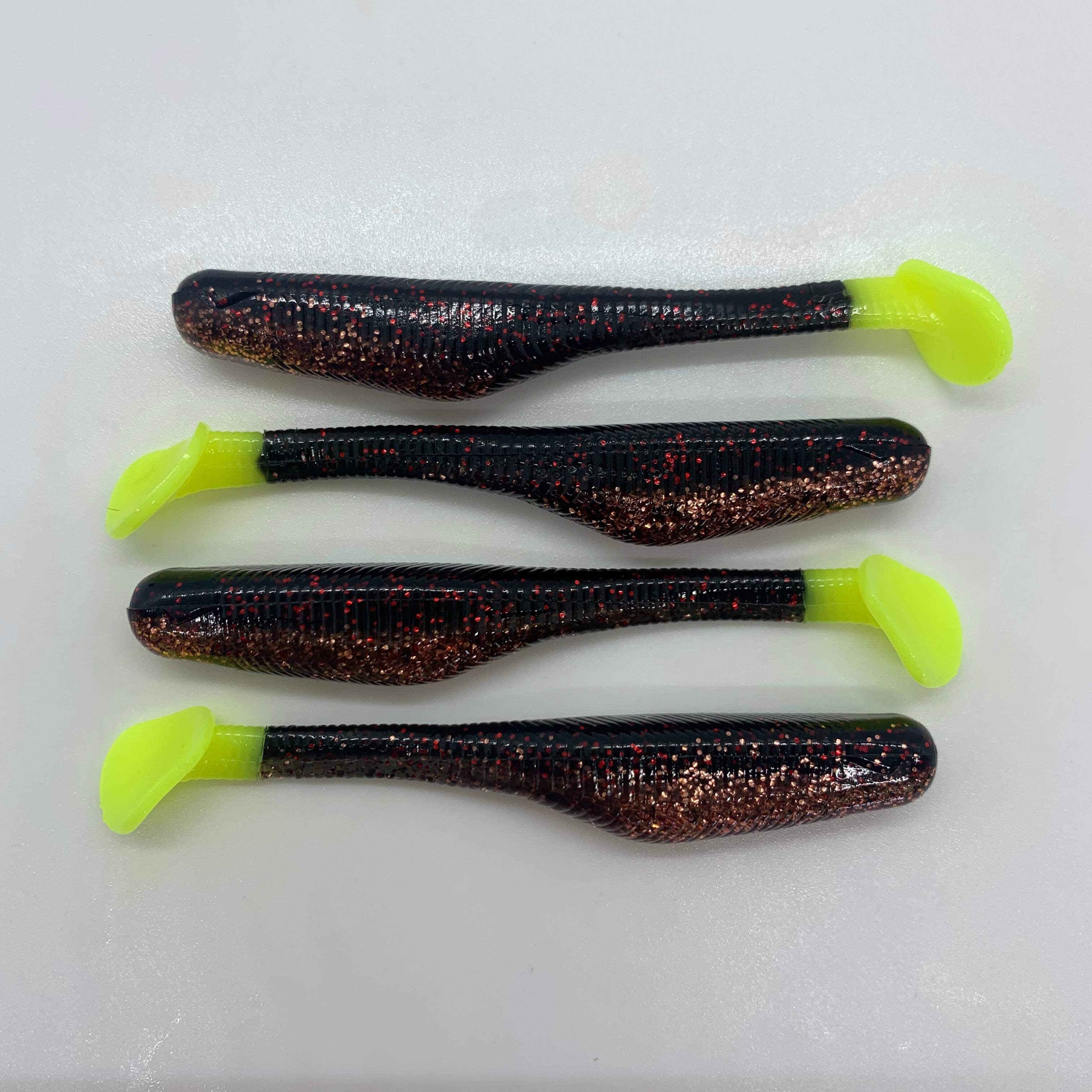 Down South Lures Burner Shad 3-1/2" Paddle Tail Fishing Swimbait 7-Pack ...