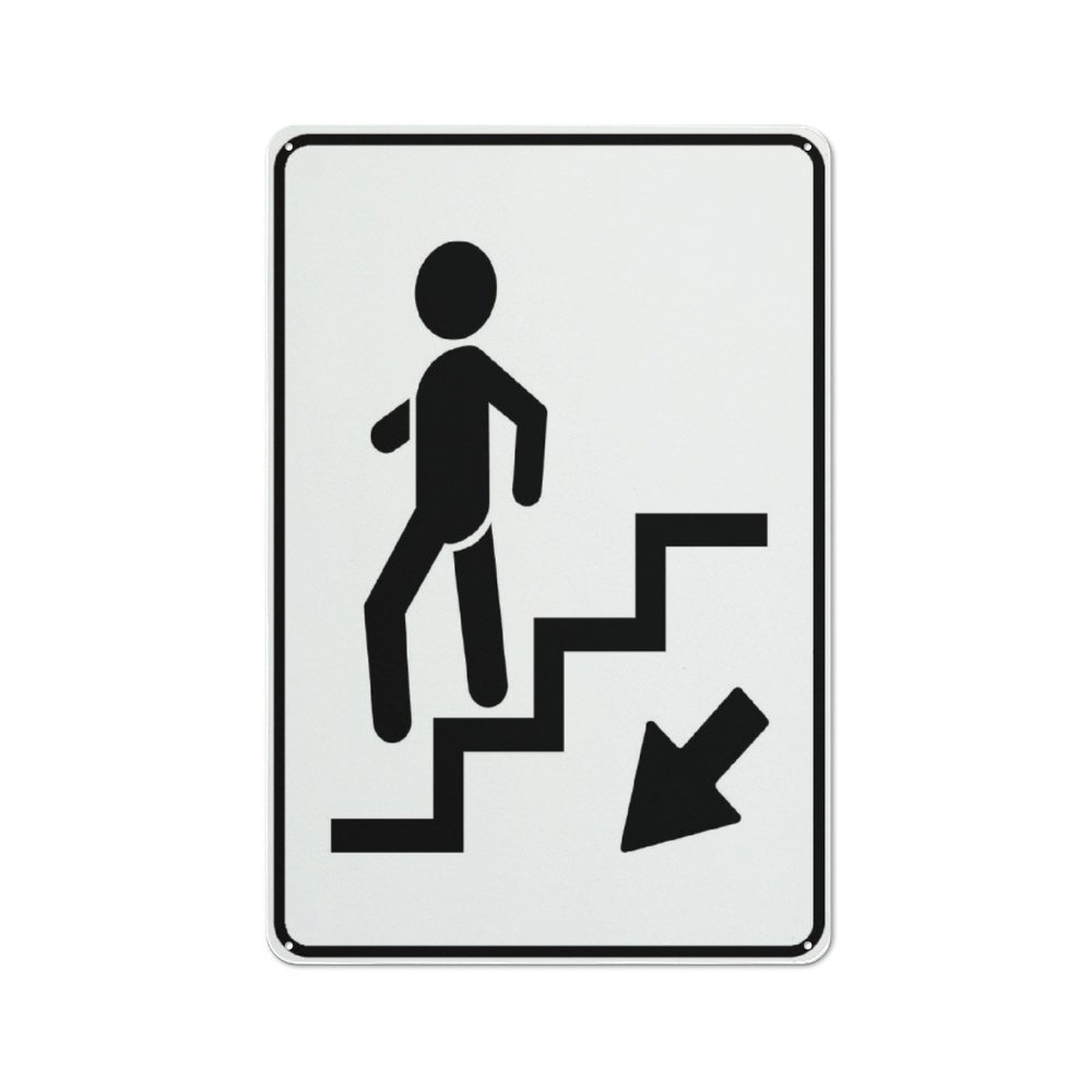 Down Stairs Left Symbol Sign Warning Tin Sign Home Kitchen Farm Garden ...