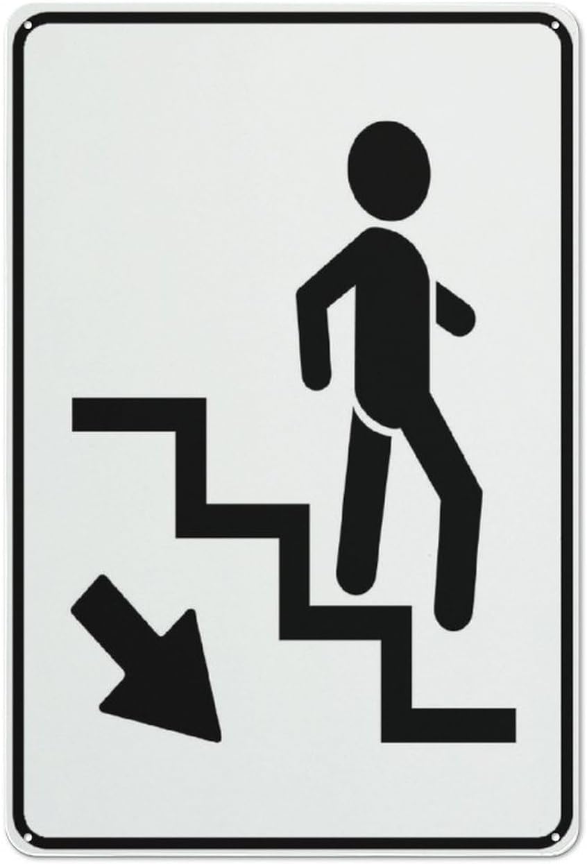 Down Stairs Right Symbol Sign Outdoor Metal Sign - 12 X 8 Metal Signs ...