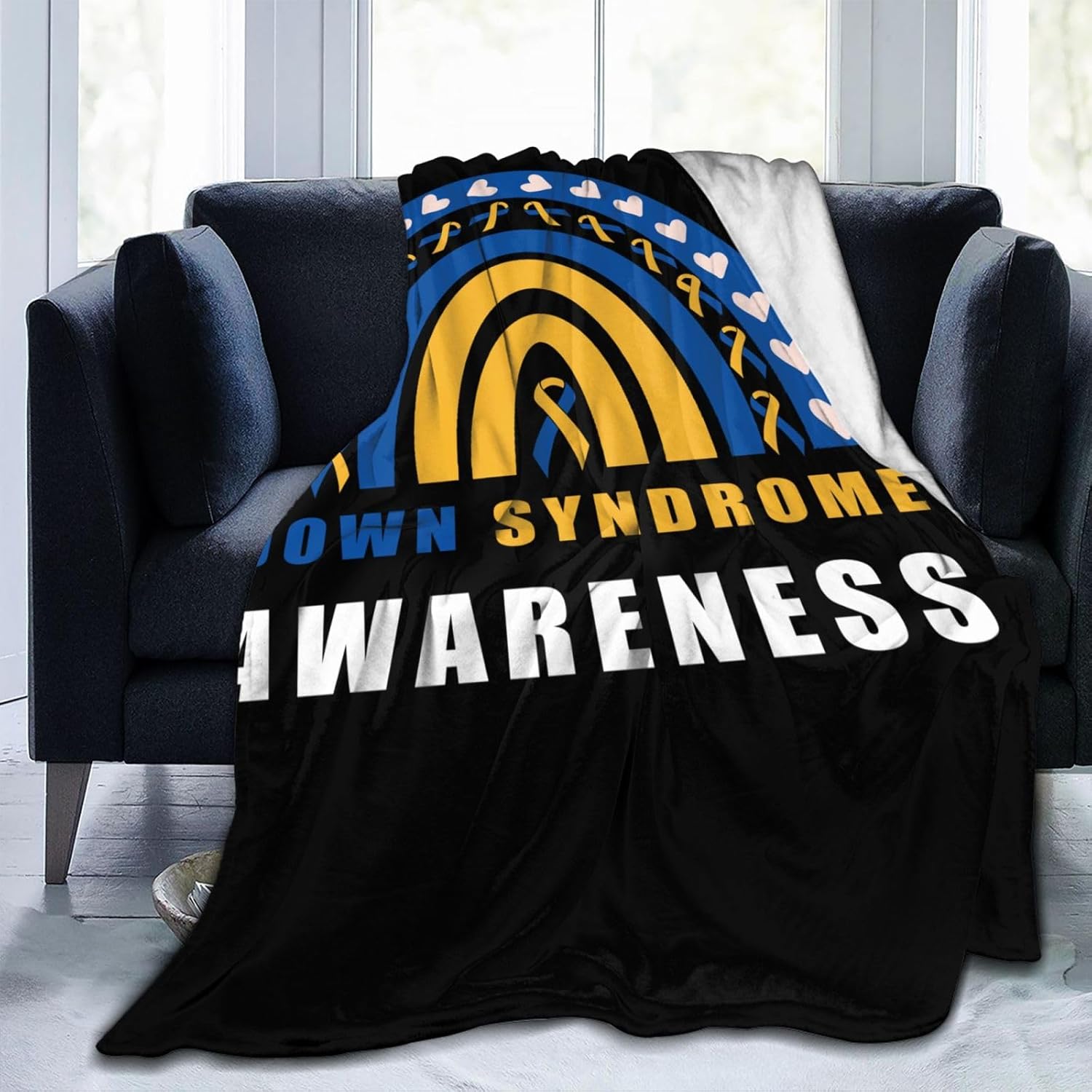 Down Syndrome Awareness Blue Orange Rainbow Throw Blanket 40"x30" Ultra ...
