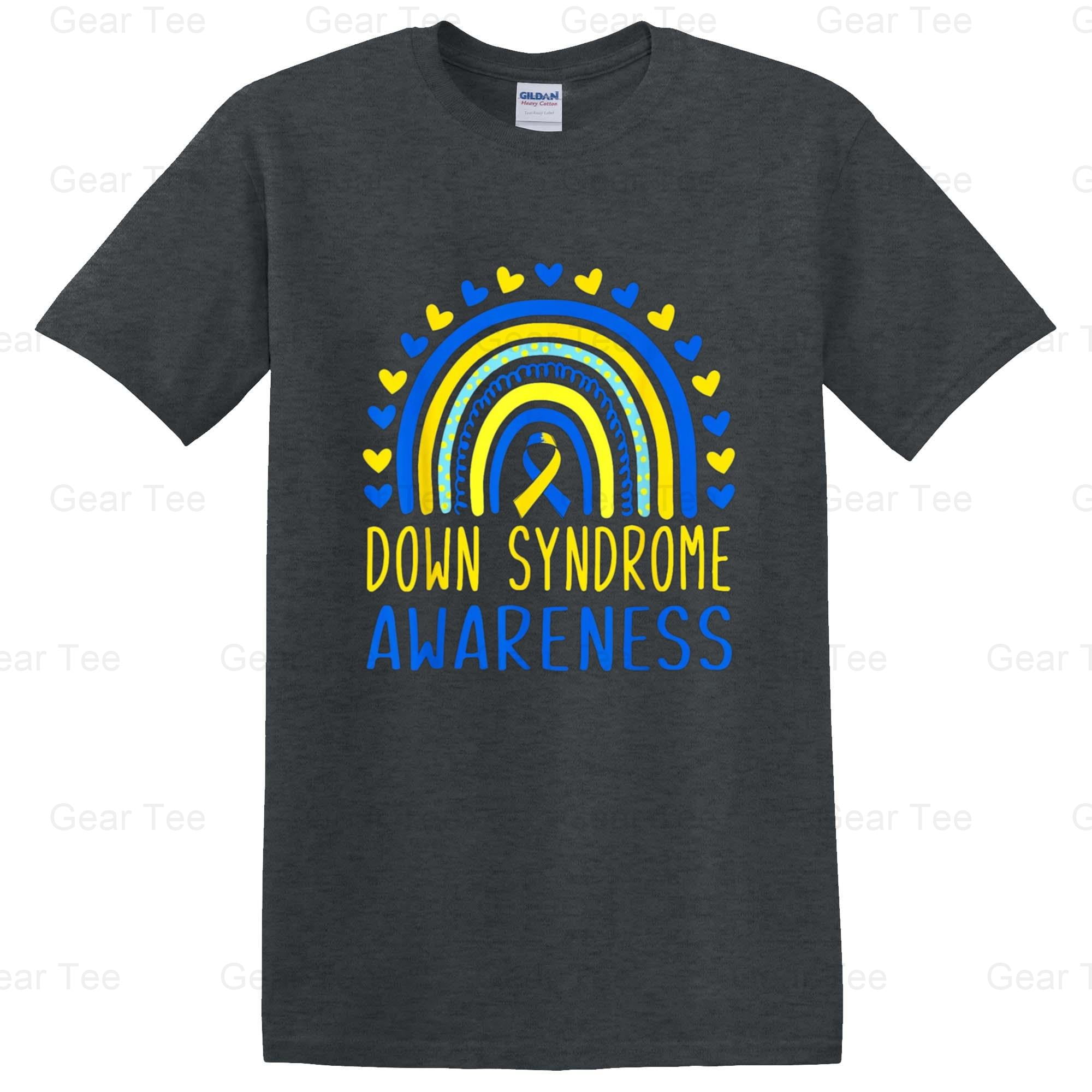 Down Syndrome, Awareness Day, Funny, Rainbow, T21, Yellow Blue, Support, Gift, Love T-Shirt ...