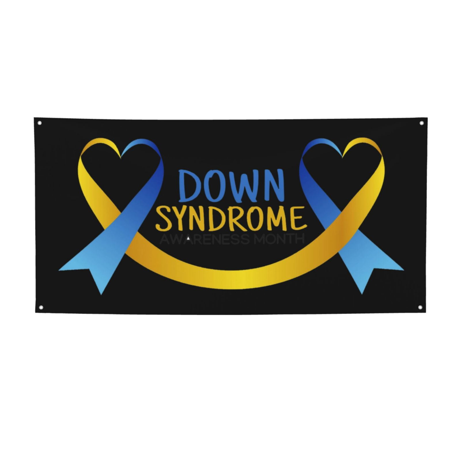 Down Syndrome Awareness Month Yellow Blue Ribbon Banner Backdrop Large ...