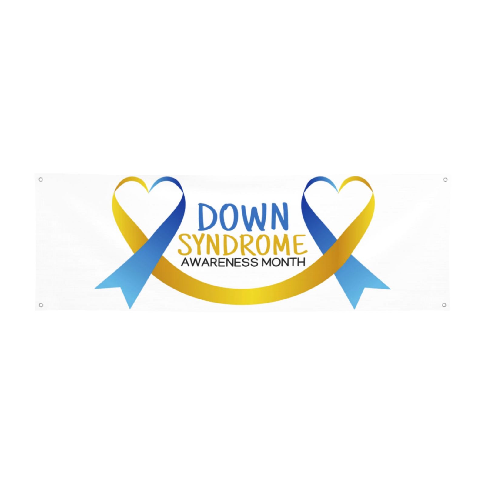 Down Syndrome Awareness Month Yellow Blue Ribbon Banner Backdrop Porch ...