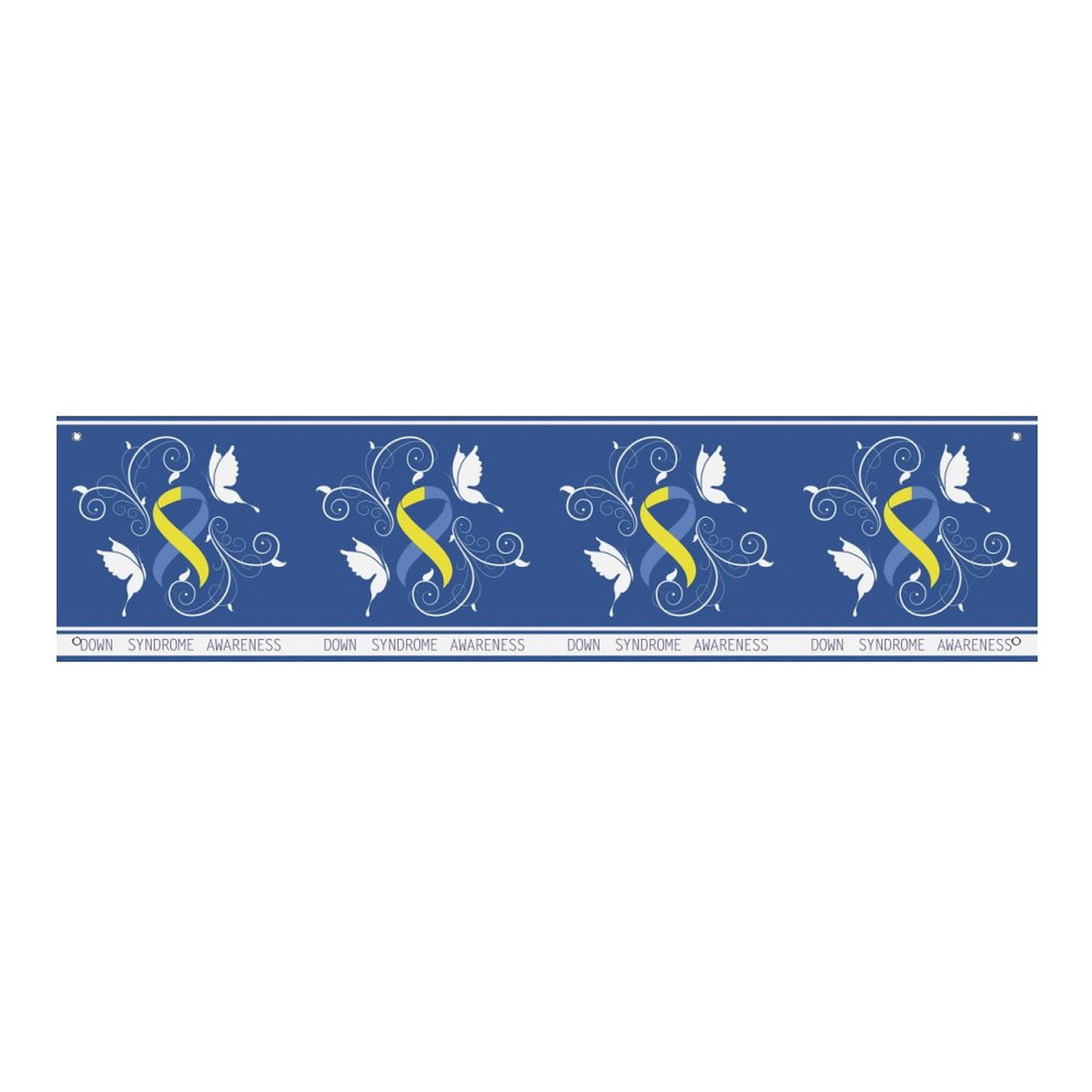 Down Syndrome Awareness Month Yellow Blue Ribbon Banners Flag Hanging ...