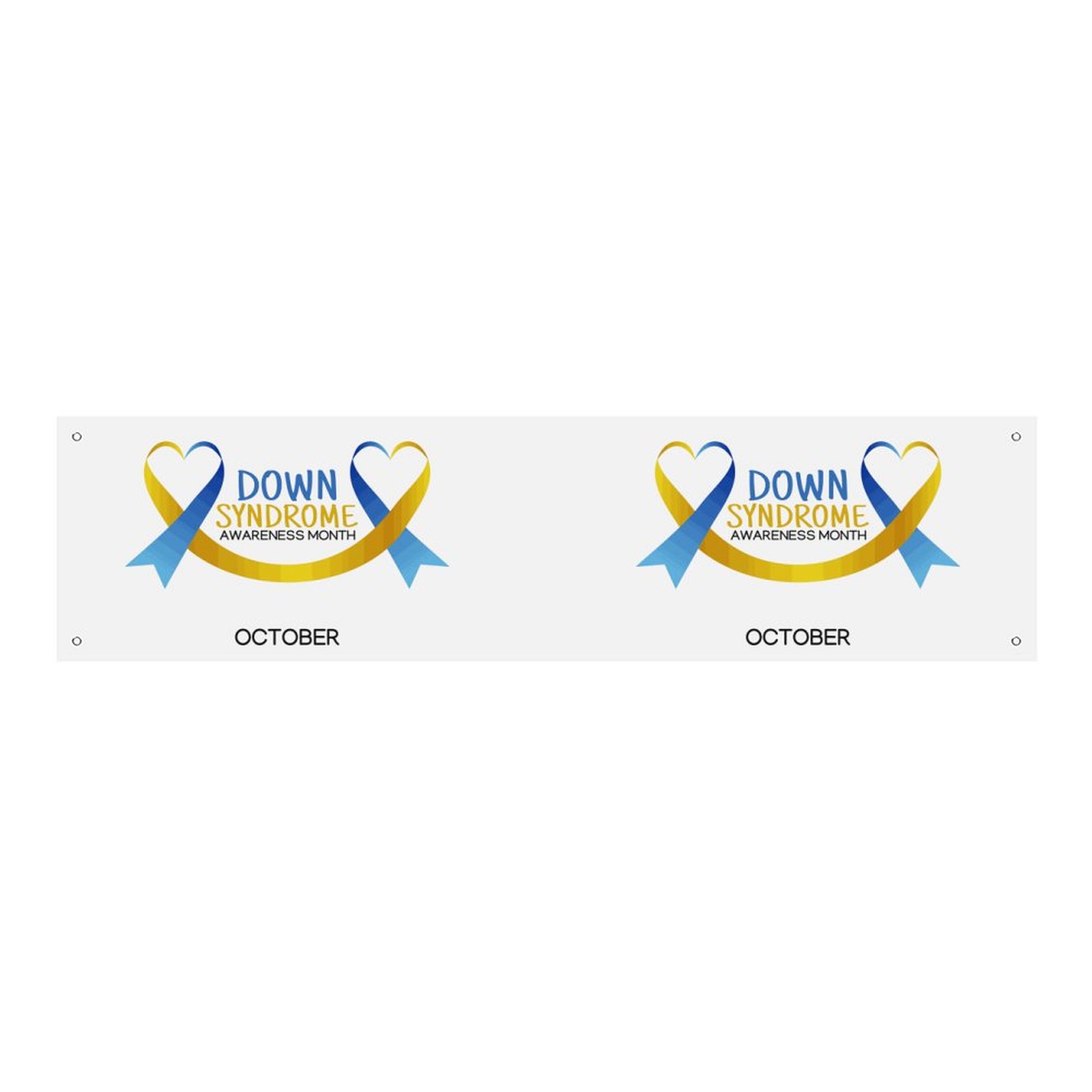 Down Syndrome Awareness Month Yellow Blue Ribbon Banners Flag Hanging ...