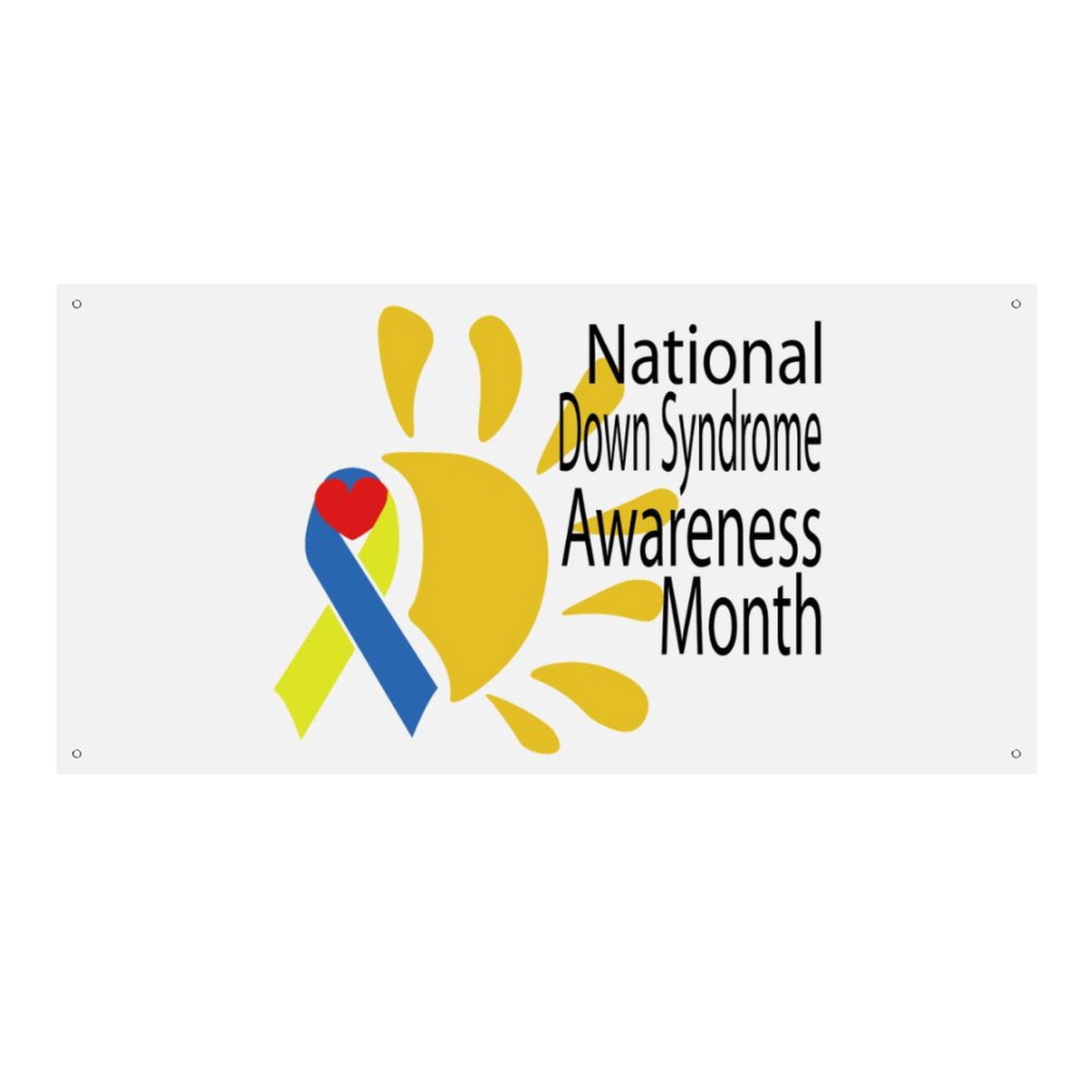 Down Syndrome Awareness Month Yellow Blue Ribbon Banners Flag Hanging ...