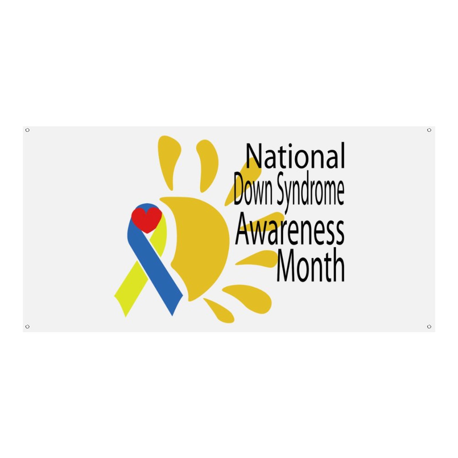 Down Syndrome Awareness Month Yellow Blue Ribbon Banners Flag Hanging ...