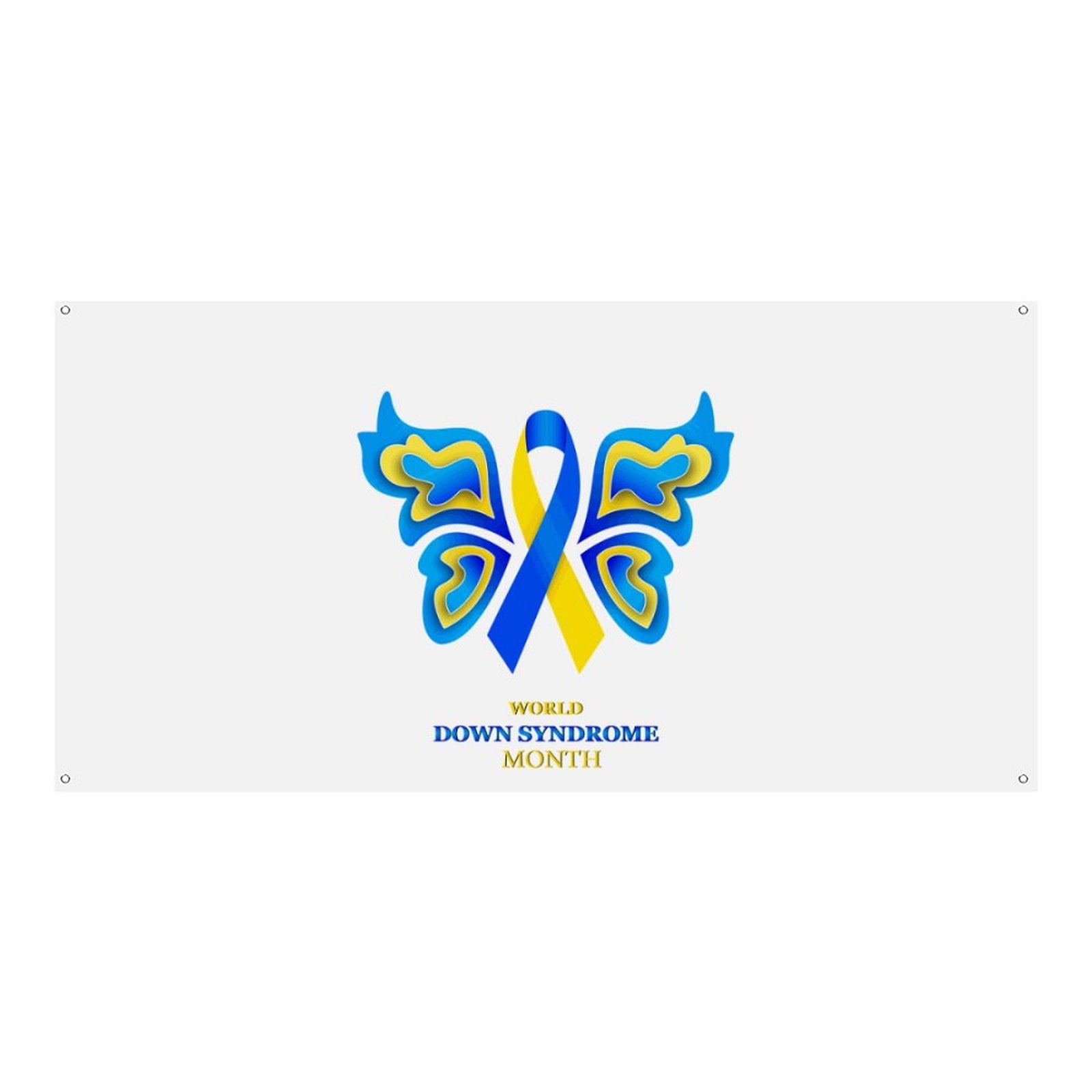 Down Syndrome Awareness Month Yellow Blue Ribbon Banners Flag Hanging ...