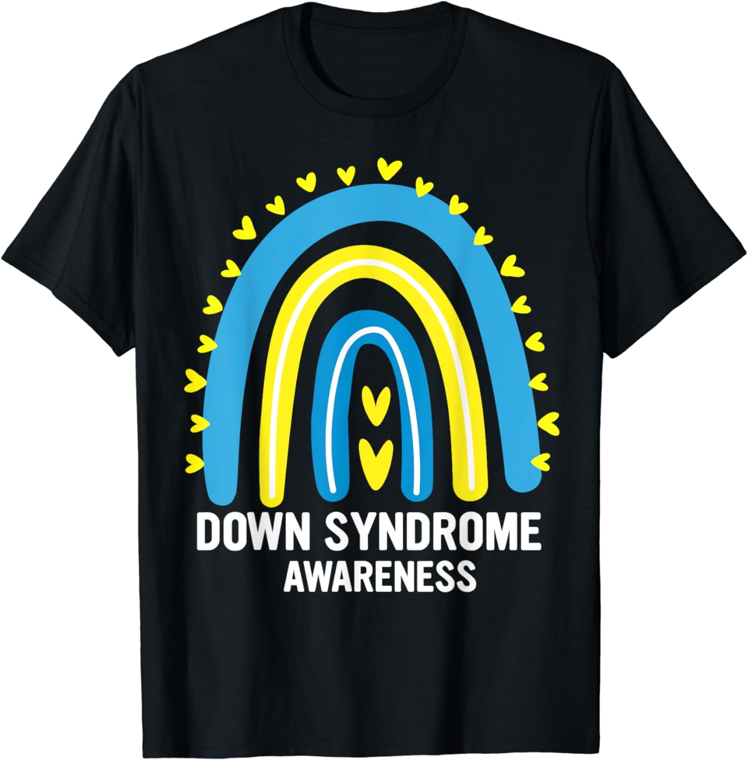 Down Syndrome Awareness Rainbow T21 Yellow Blue Ribbon T-Shirt - Walmart.com