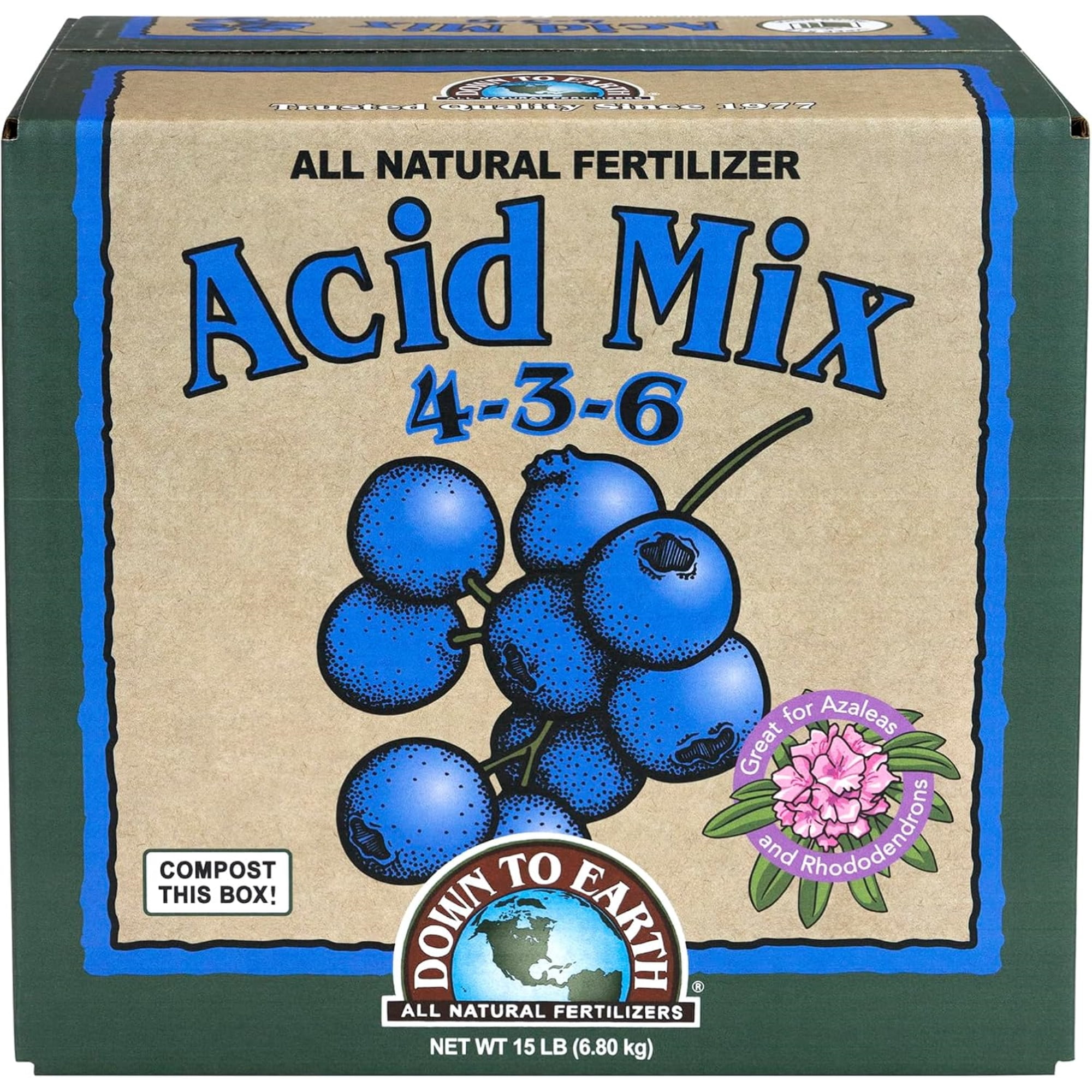 Down To Earth All Natural Acid Mix Fertilizer 4-3-6 for Plants, Soil ...