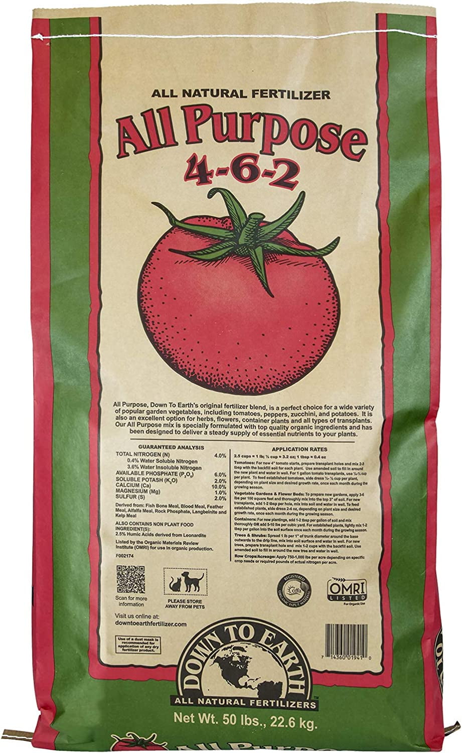 Down To Earth All Natural Fertilizers Organic All Purpose Fertilizer ...