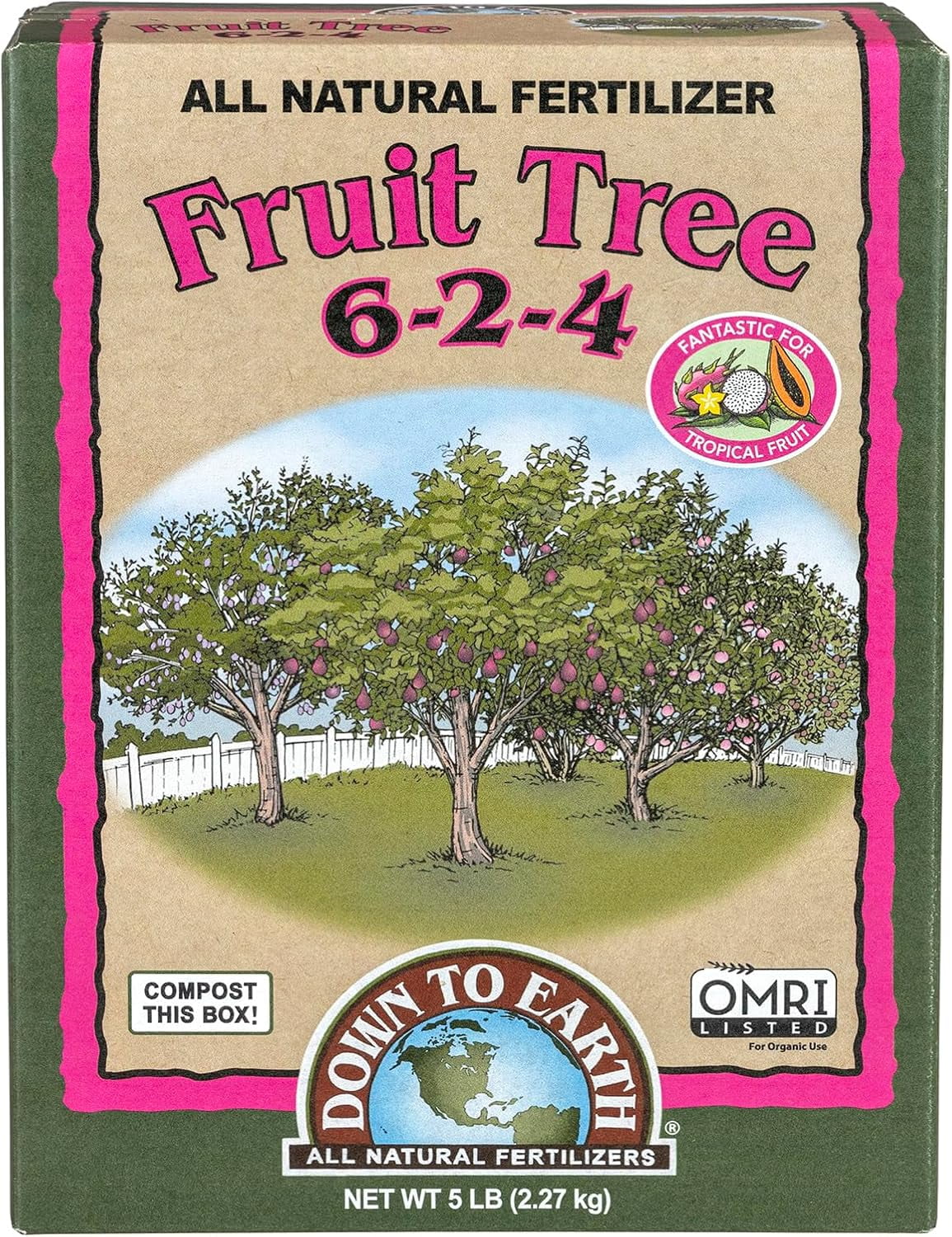 Down To Earth All Natural Fertilizers Organic Fruit Tree Mix 6-2-4, 5lb ...