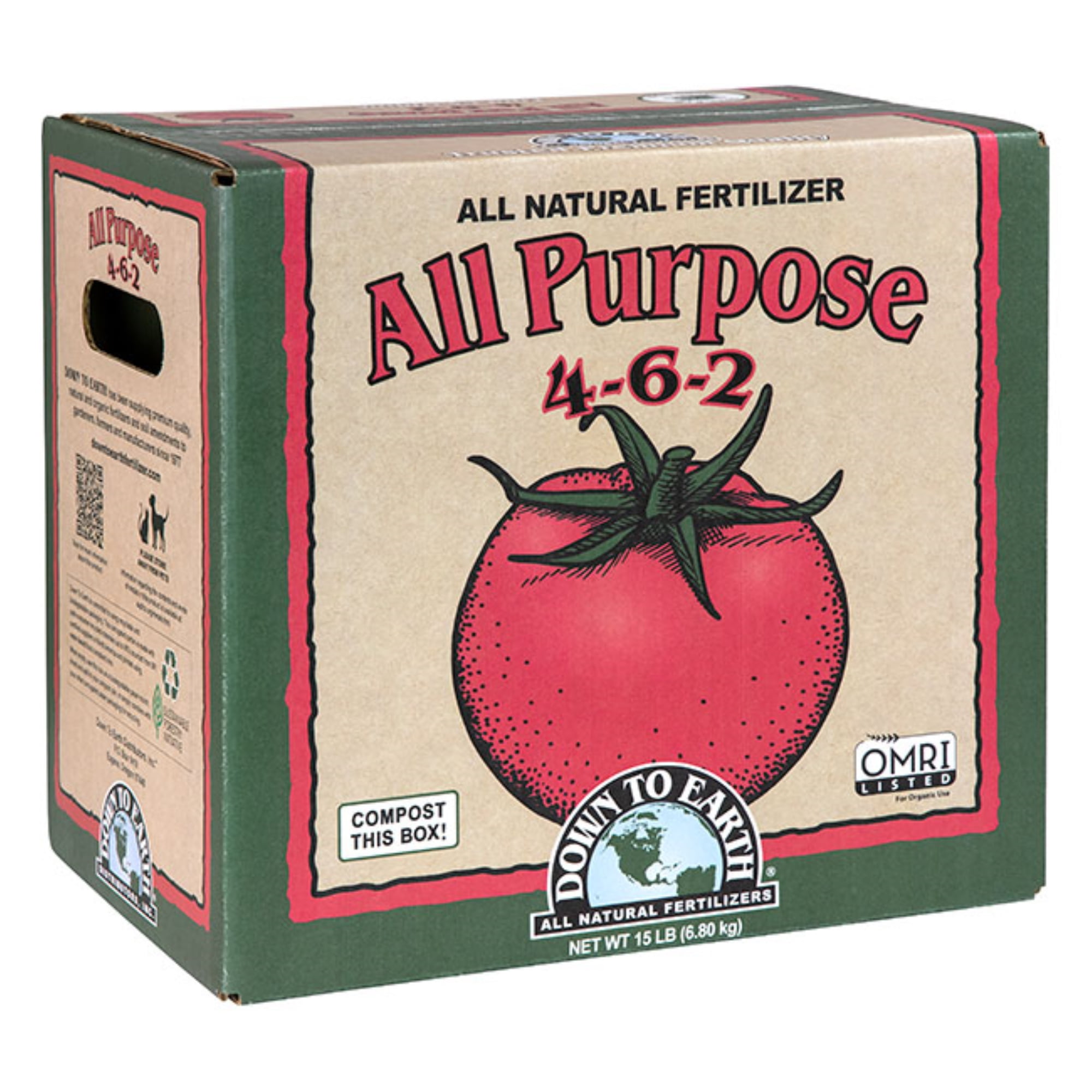 Down To Earth All Purpose Organic Fertilizer Mix 4-6-2, 15lbs - Walmart.com