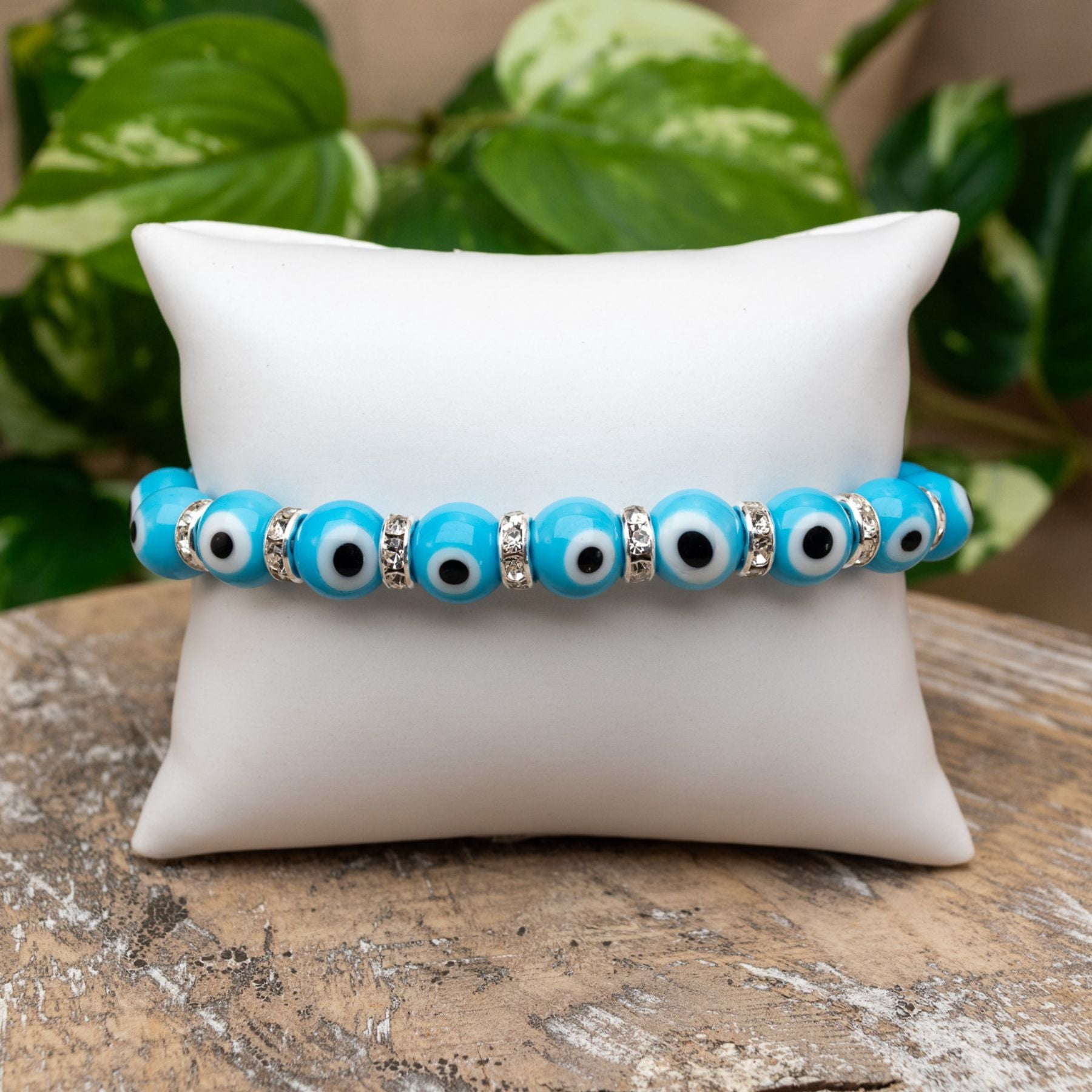Down To Earth Light Blue Evil Eye Protection Stretch Bracelet - Walmart.com