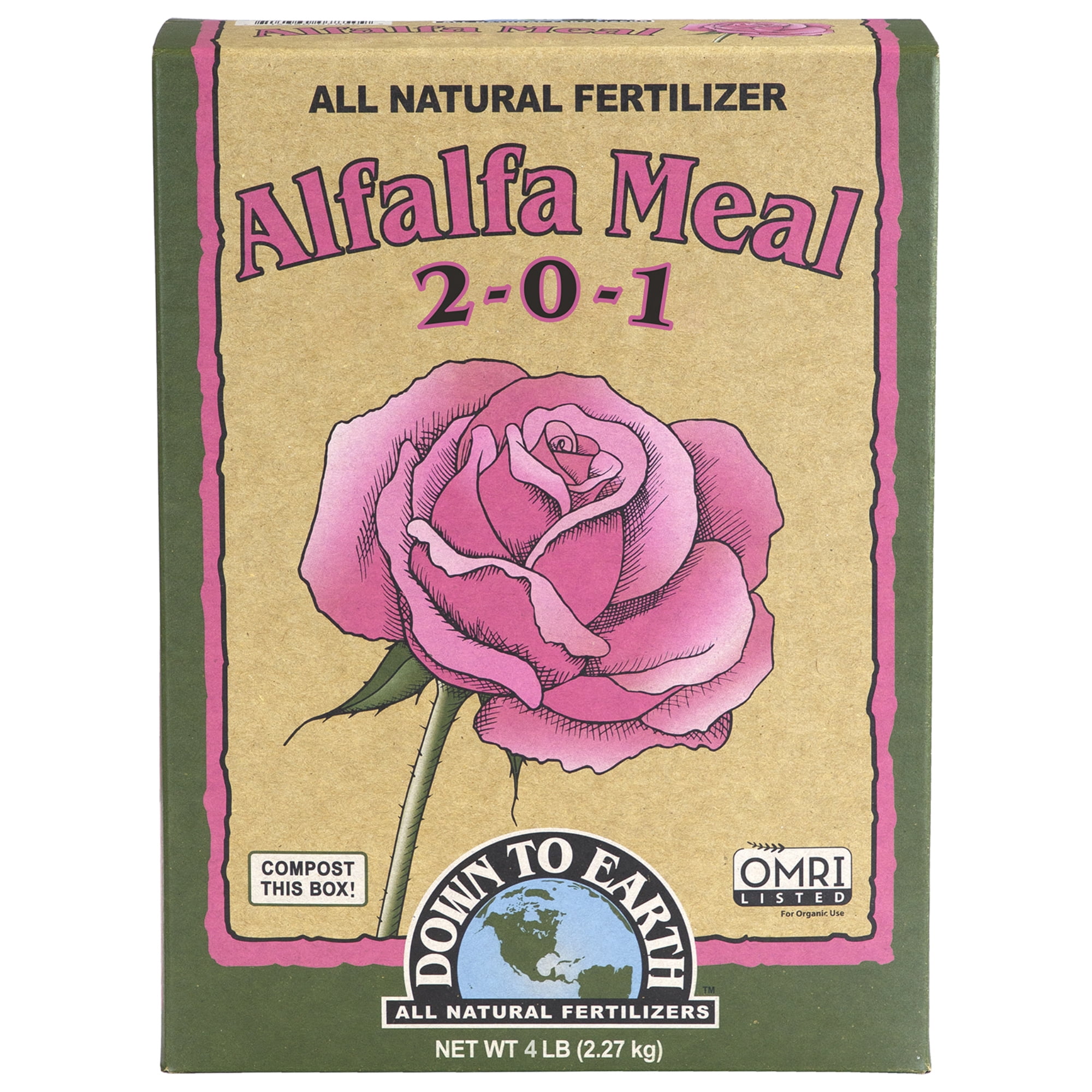 Down To Earth 4 lb Organic Alfalfa Meal Fertilizer for Vegetables and ...