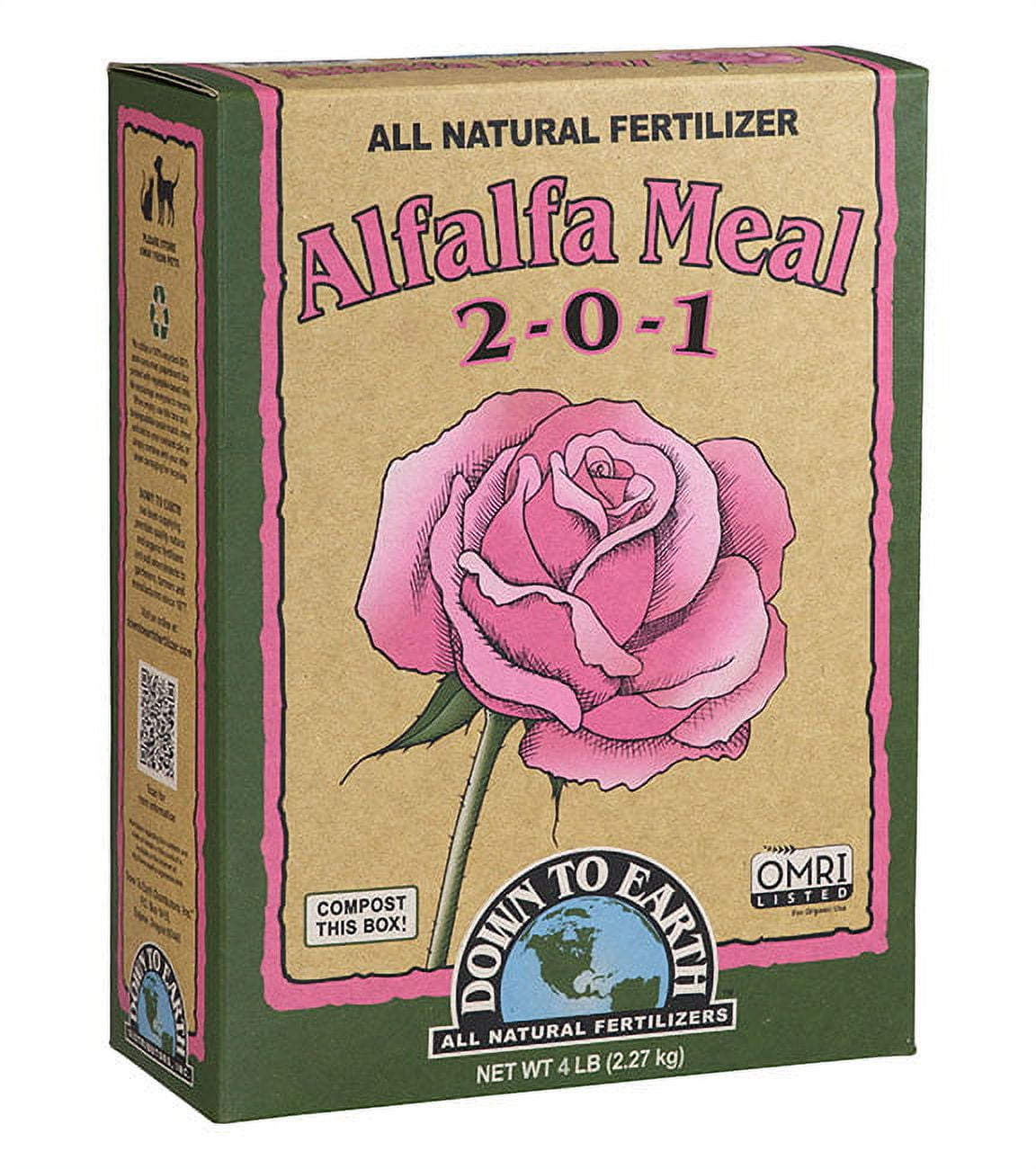 Down To Earth 4 lb Organic Alfalfa Meal Fertilizer for Vegetables and ...