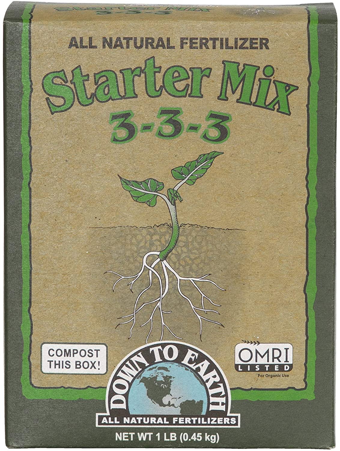 Down To Earth Organic All Natural Starter Fertilizer Mix 3-3-3, 1 lb ...