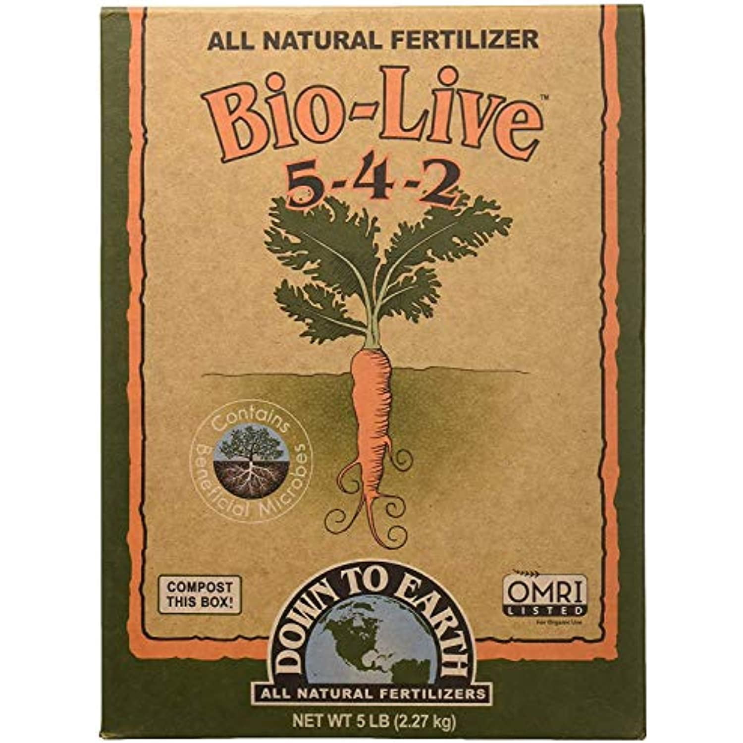 Down To Earth Organic Bio-Live Fertilizer Mix 5-4-2, 5 lb - Walmart.com
