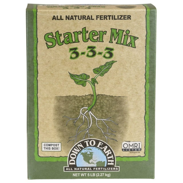 Down To Earth Starter Mix All Natural Fertilizer Organic 3-3-3 5lb ...