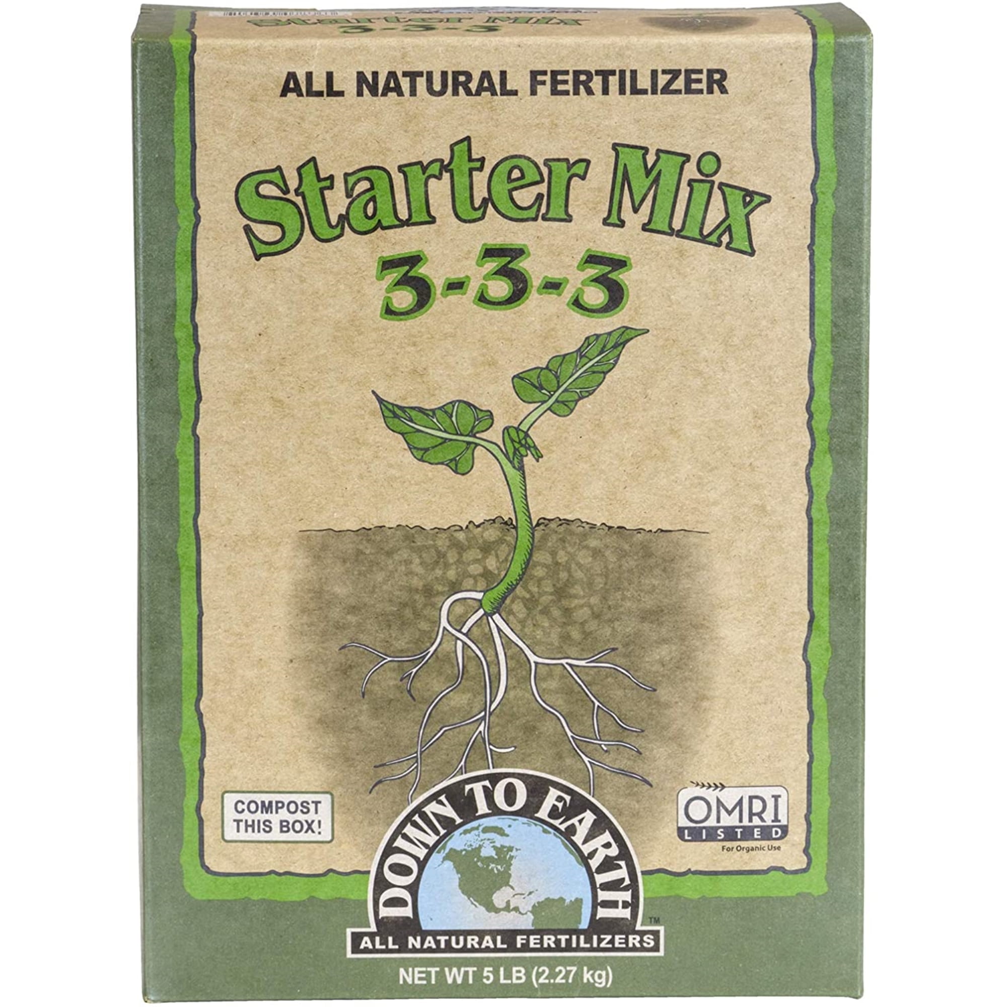 Down To Earth Starter Mix All Natural Fertilizer Organic 3-3-3 5lb ...