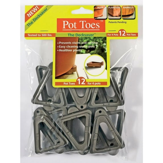 Down Under 0.5 in. H Gray Plastic Pot Toes - Walmart.com