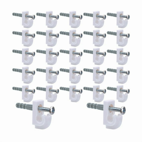 Down Wall Clips- 30 Sets Wire Shelf Brackets Loop Clips-Closet Shelves ...
