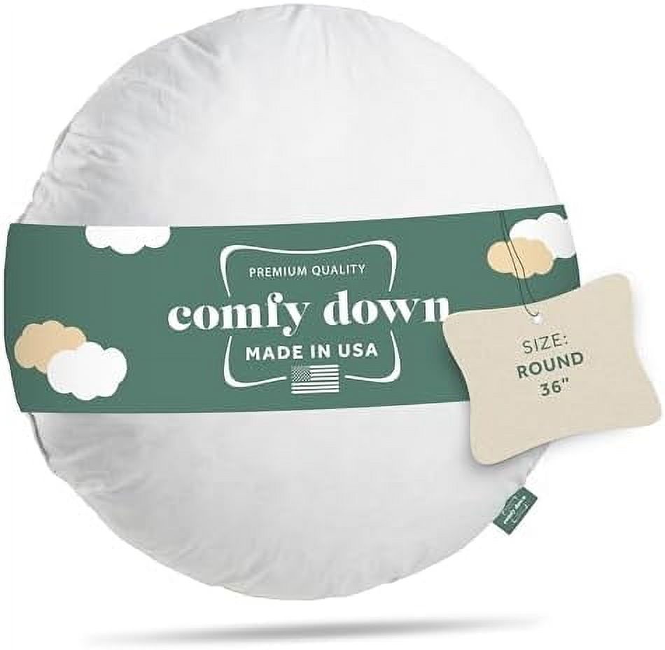Down and Feather Diameter Round Decorative Pillow Insert, Sham Stuffer ...