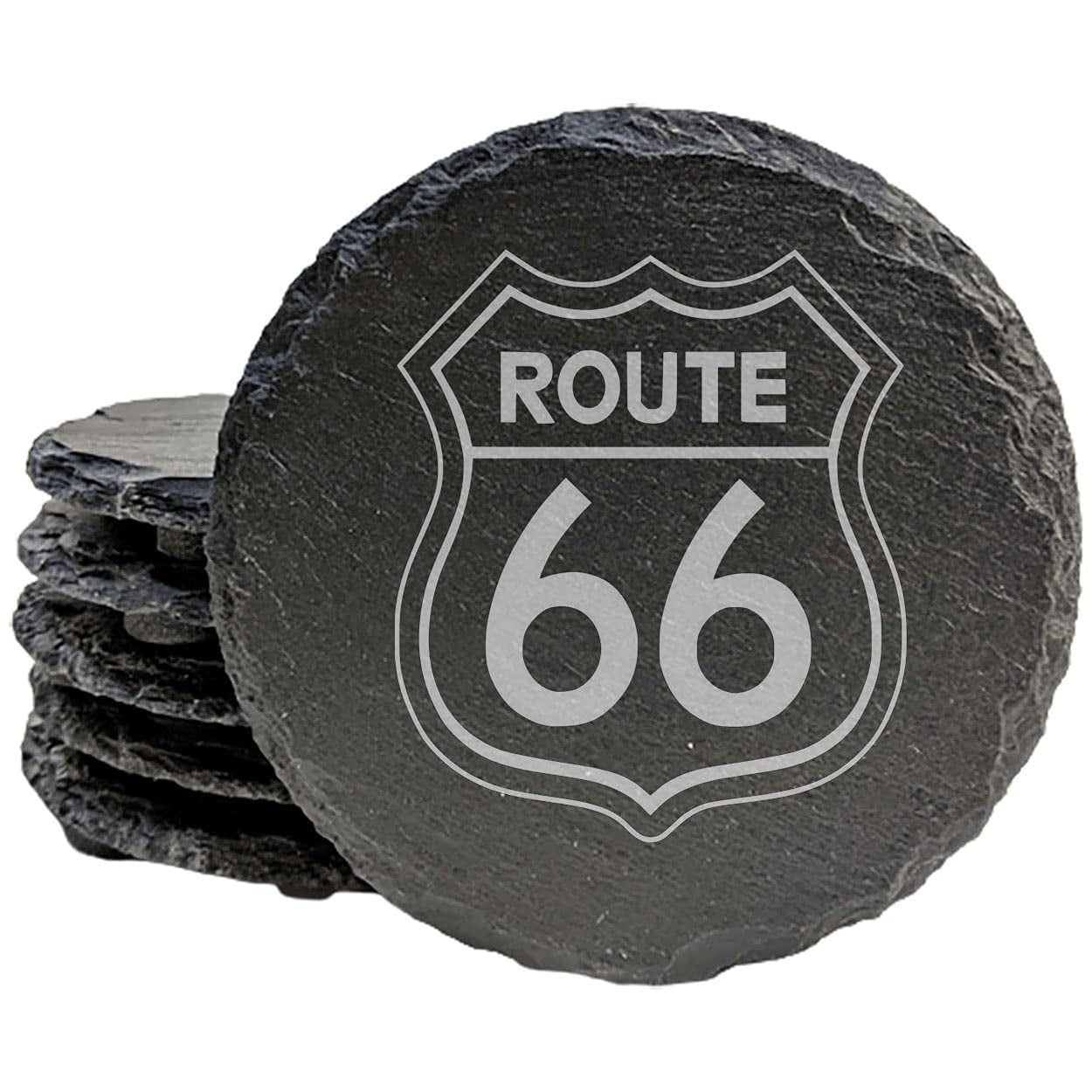 Down the 66: Route 66 Coasters for Travelers - Round Slate - set of 6 ...