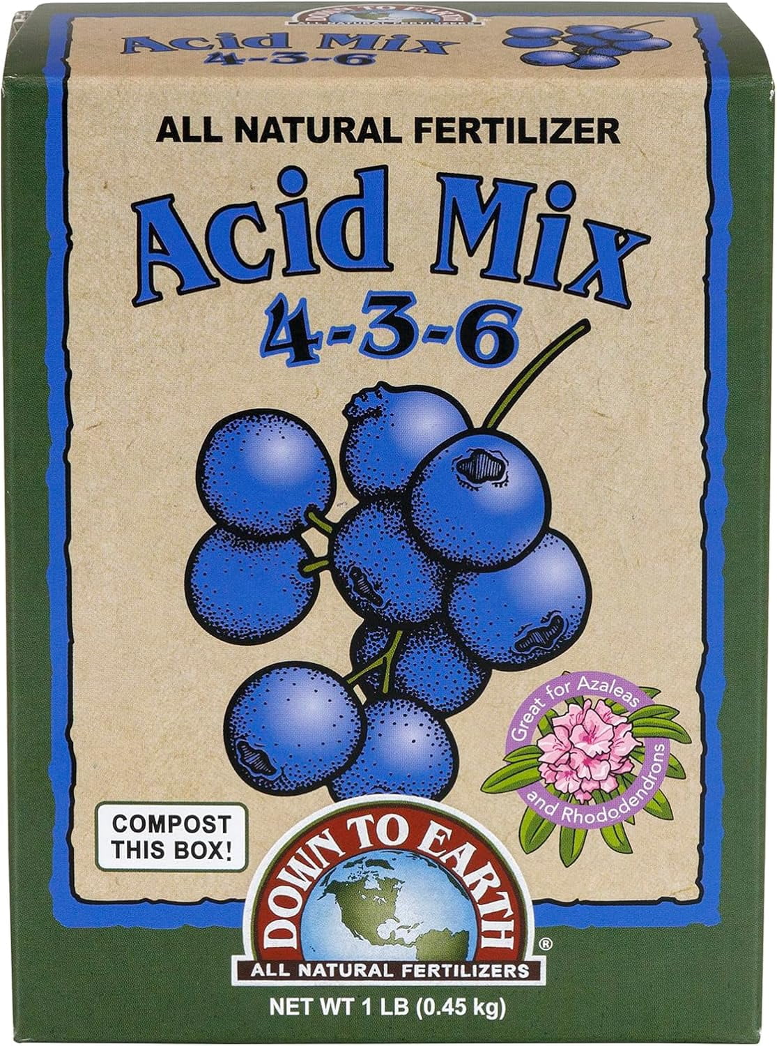 Down to Earth All Natural Acid Mix Fertilizer 4-3-6, 1 lb - Walmart.com