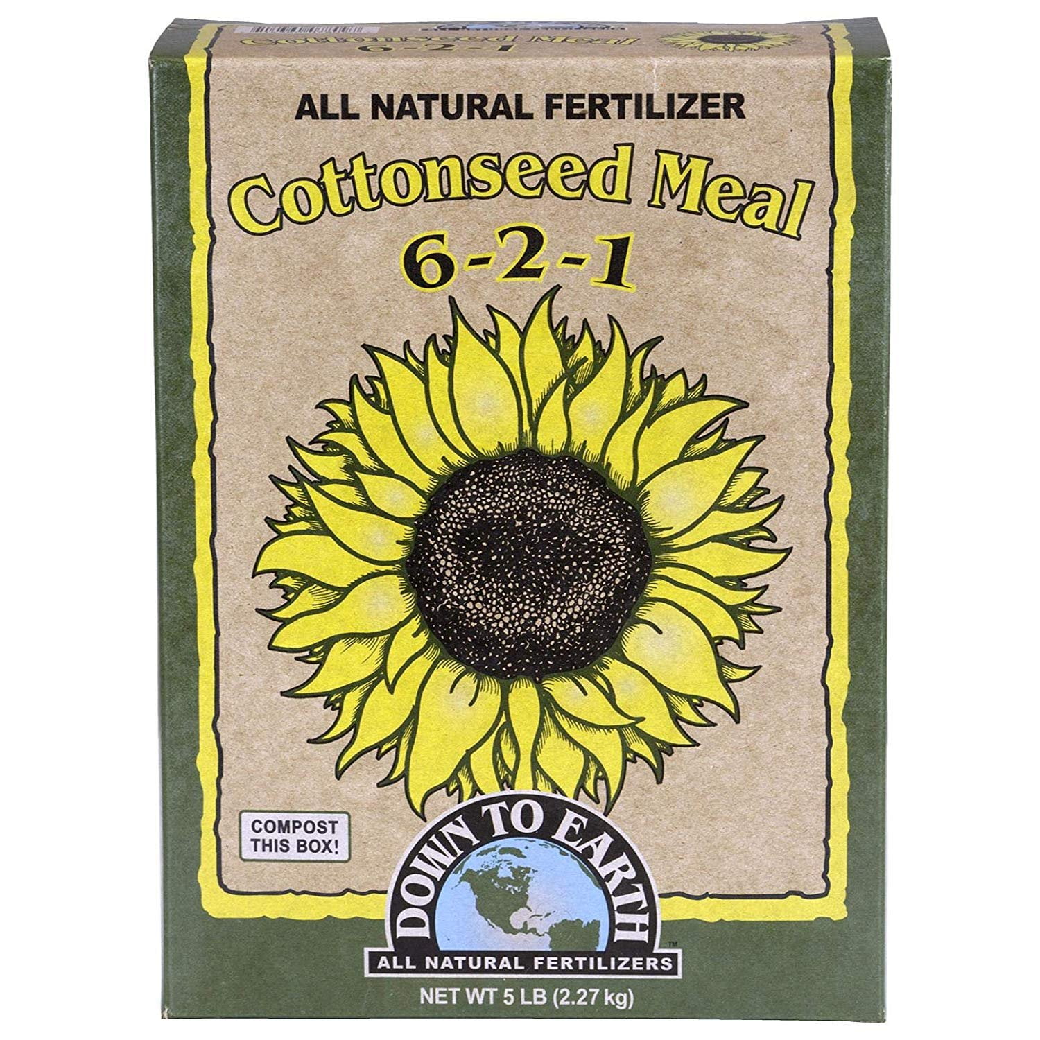 Down to Earth All Natural Cottonseed Meal Fertilizer 6-2-1, 5 lb ...