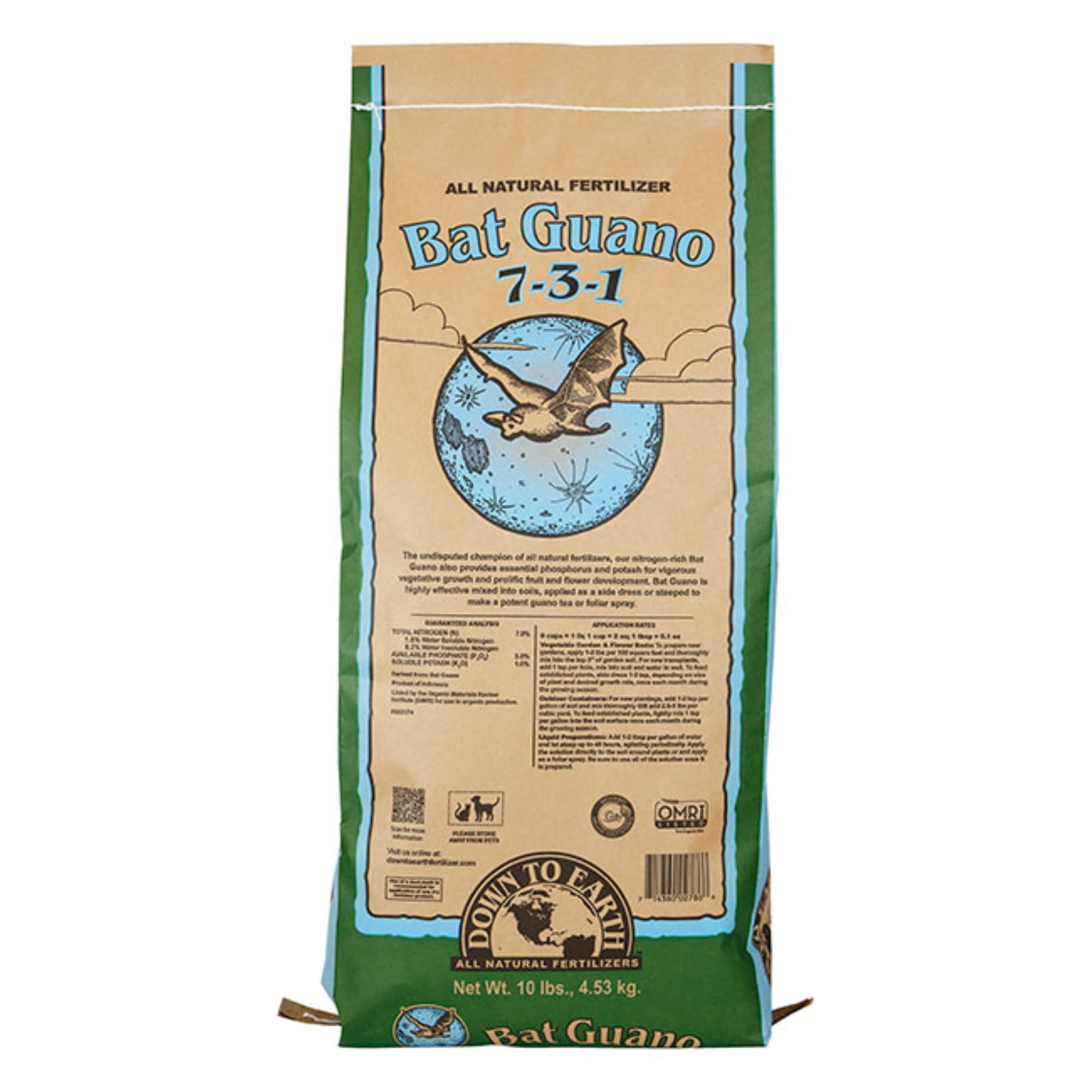 Down to Earth Bat Guano 7-3-1, Organic Soil Fertilizer for Garden, 10 lbs - Walmart.com