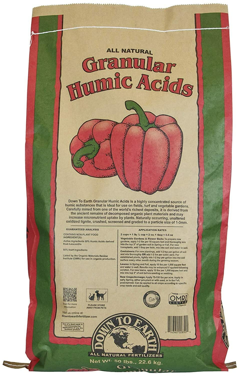 Down to Earth (#DTE02850) Organic Granular Humic Acids Fertilizer Mix ...