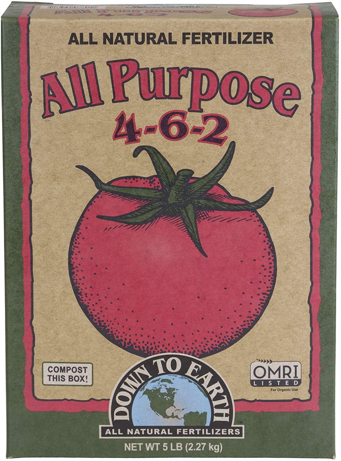 Down to Earth (#DTE07806) Organic All Purpose Fertilizer Mix 4-6-2, 5 ...